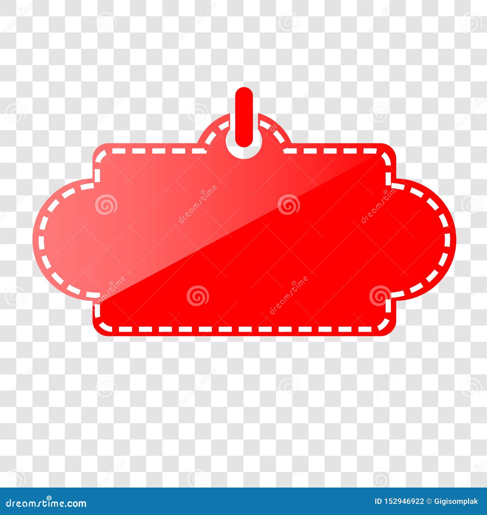 Vector Red Shining Oval and Rectangle Blank Tag, Icon Style, at ...