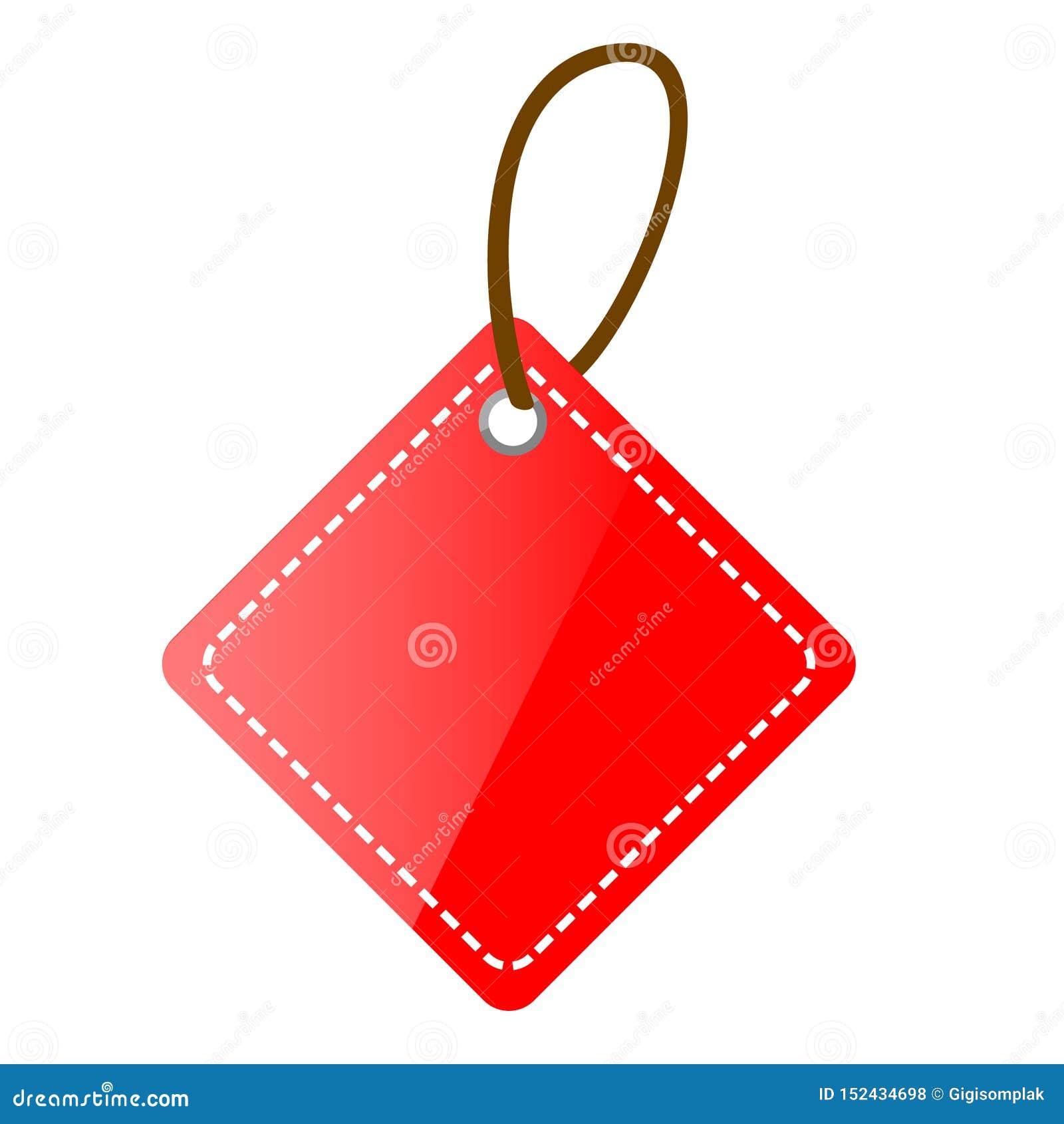 Vector Red Shining Square Blank Tag with Isolated on White Stock Vector ...