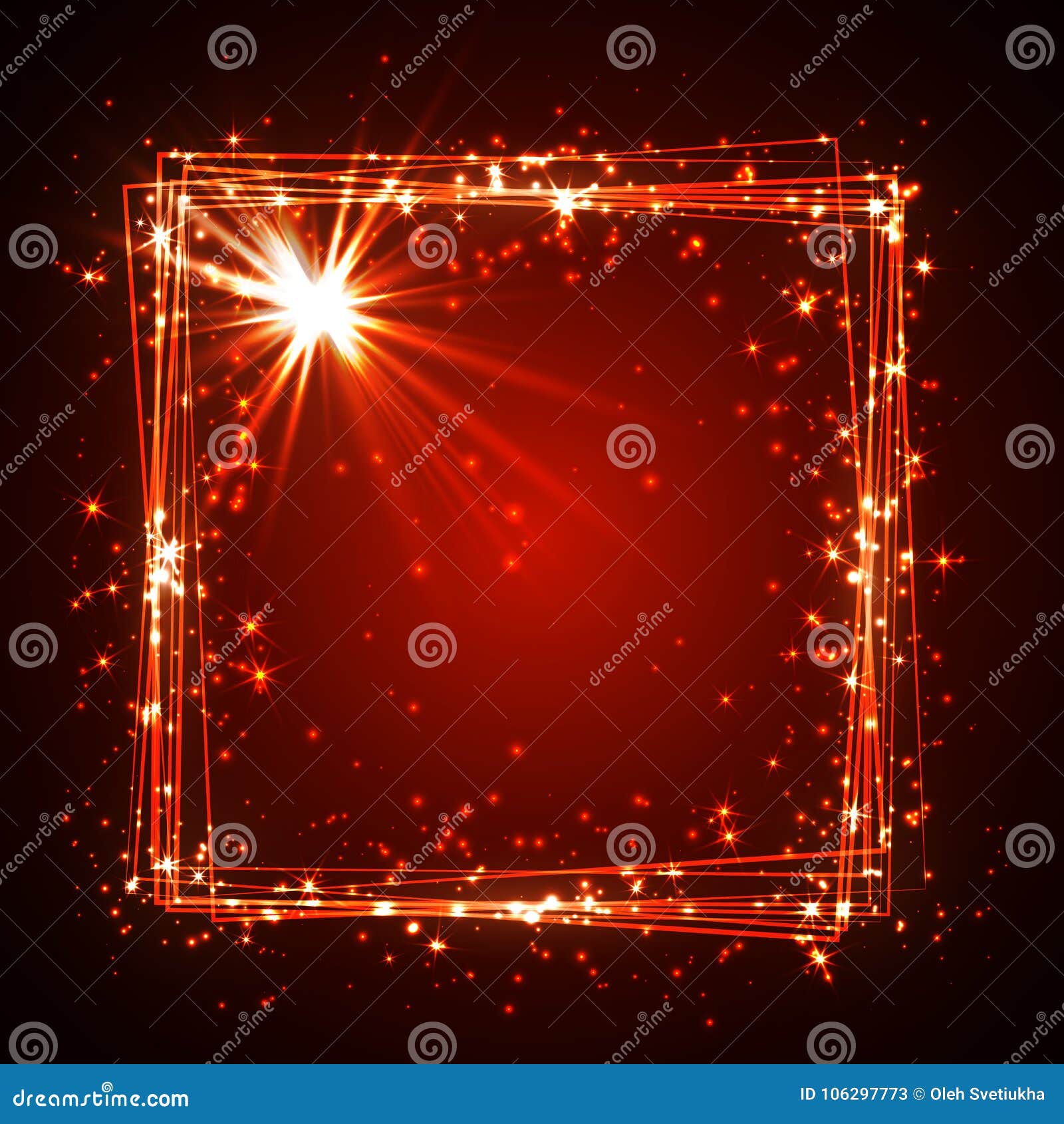 Red Shining Squere Baner, Vector Frame Stock Vector - Illustration of ...