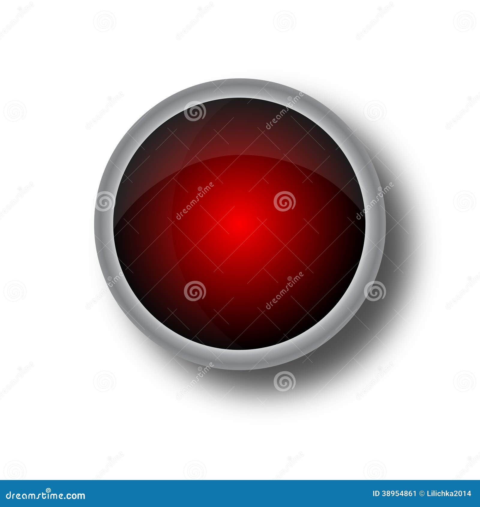 Red Shiny Button with Metallic Elements Stock Illustration ...