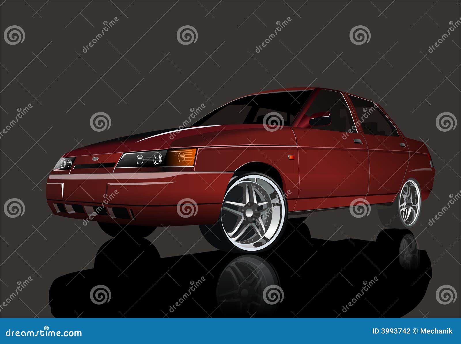 Red shiny car stock vector. Illustration of sports, bumper - 3993742
