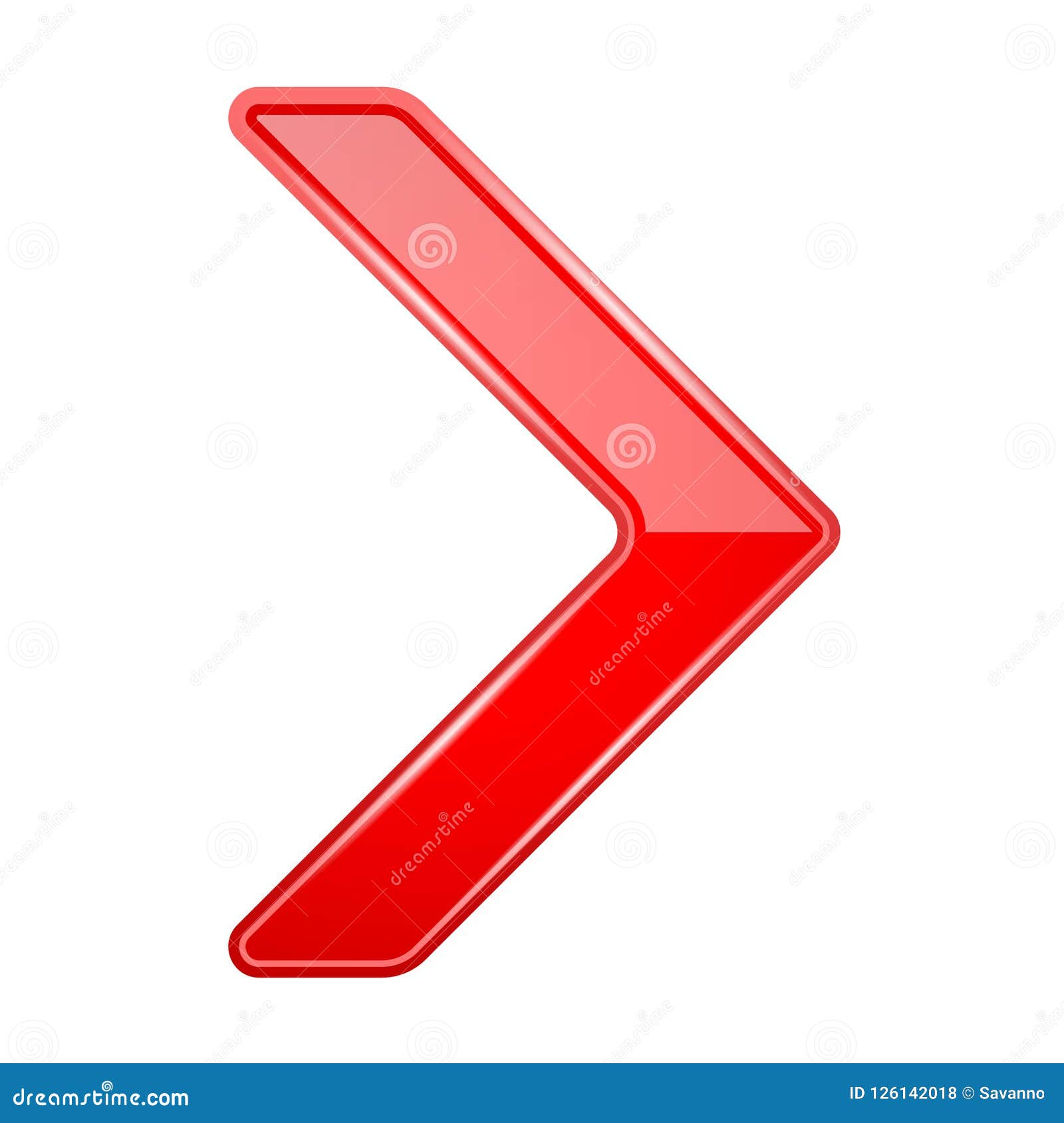 Red shiny 3d arrow stock vector. Illustration of proceed - 126142018