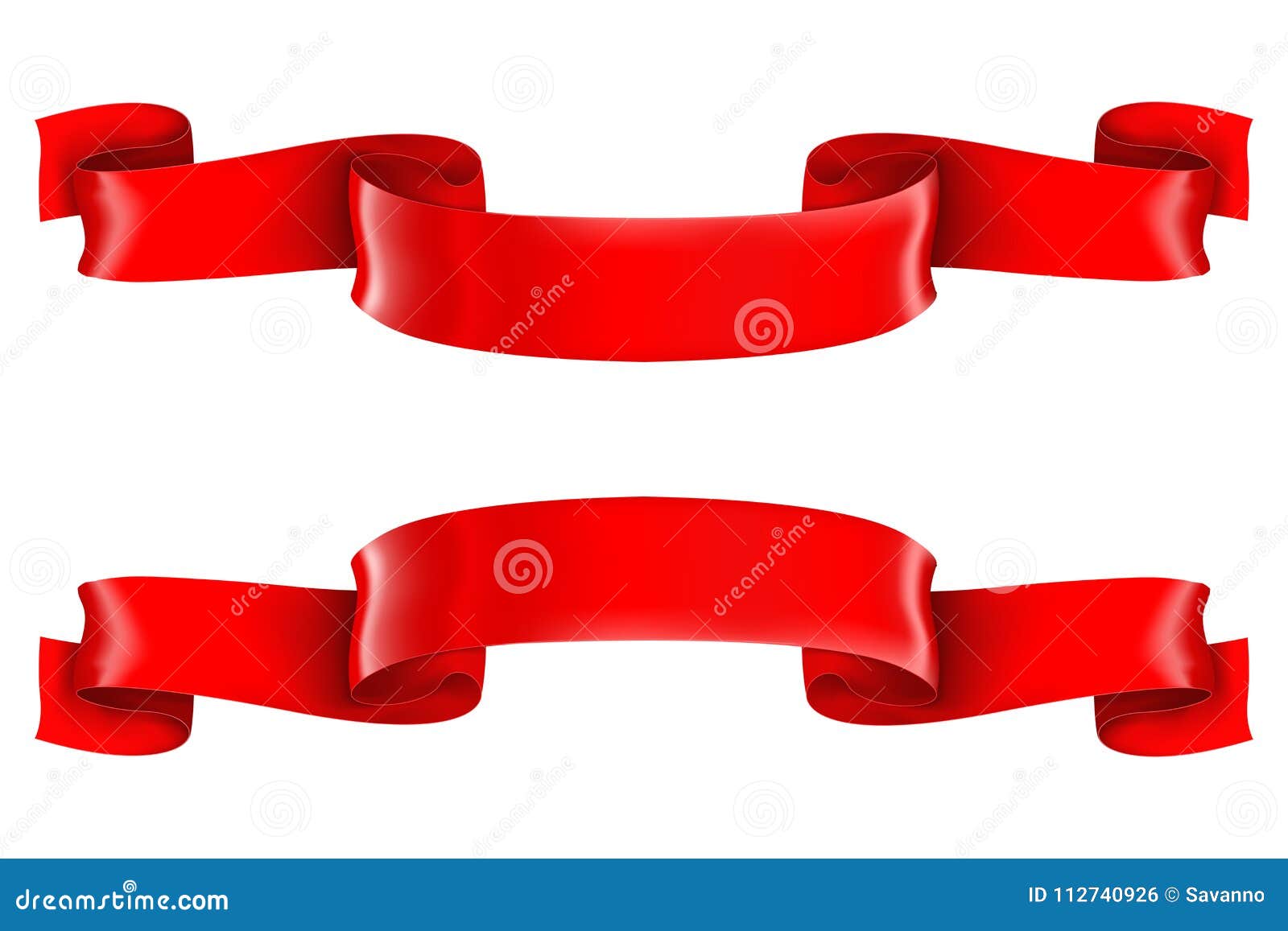 Red Shiny 3d Ribbon Scrolls Stock Vector - Illustration of bright ...