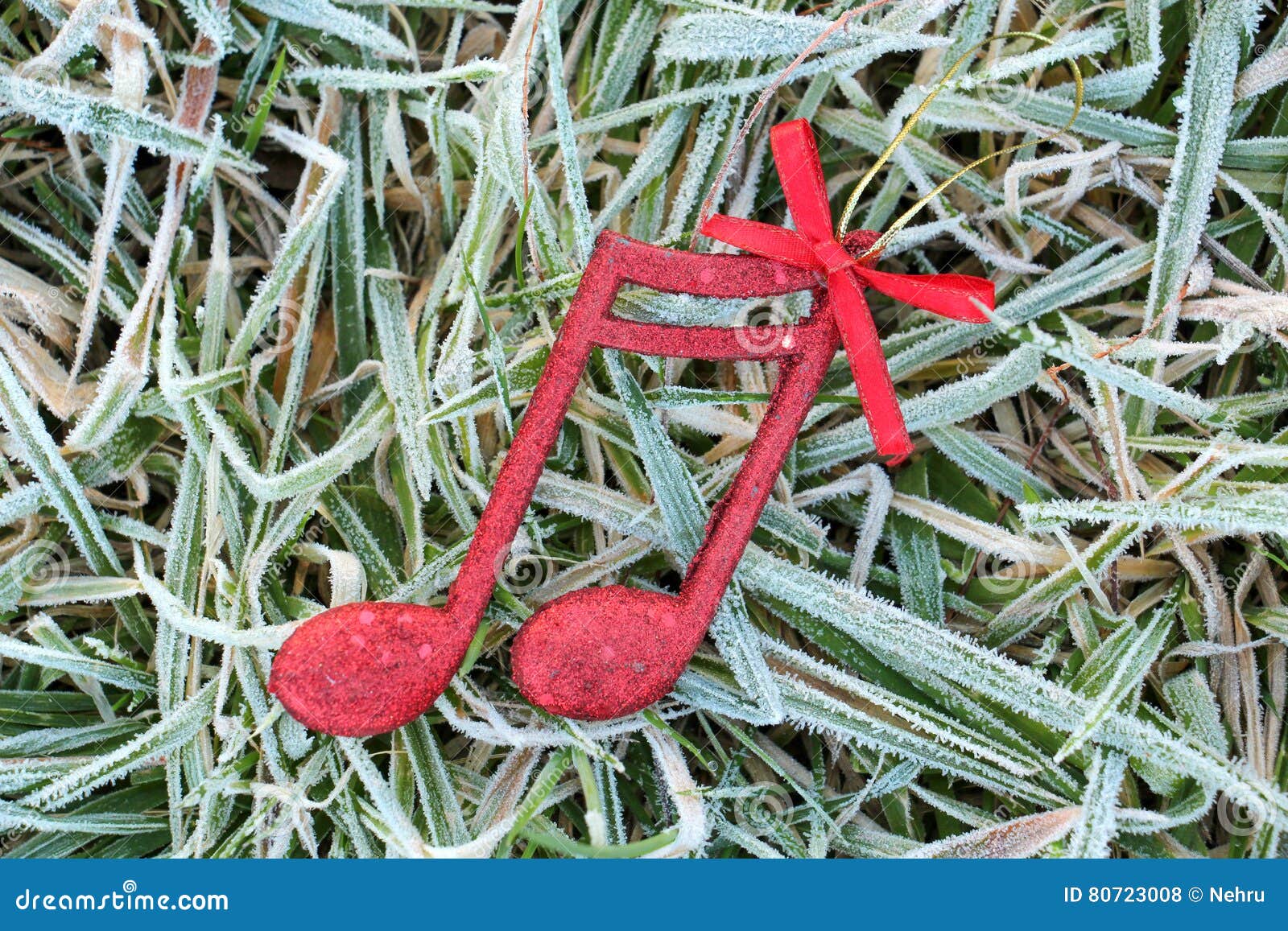 Red Shiny Decorative Christmas Music Notes Stock Photo - Image of note ...