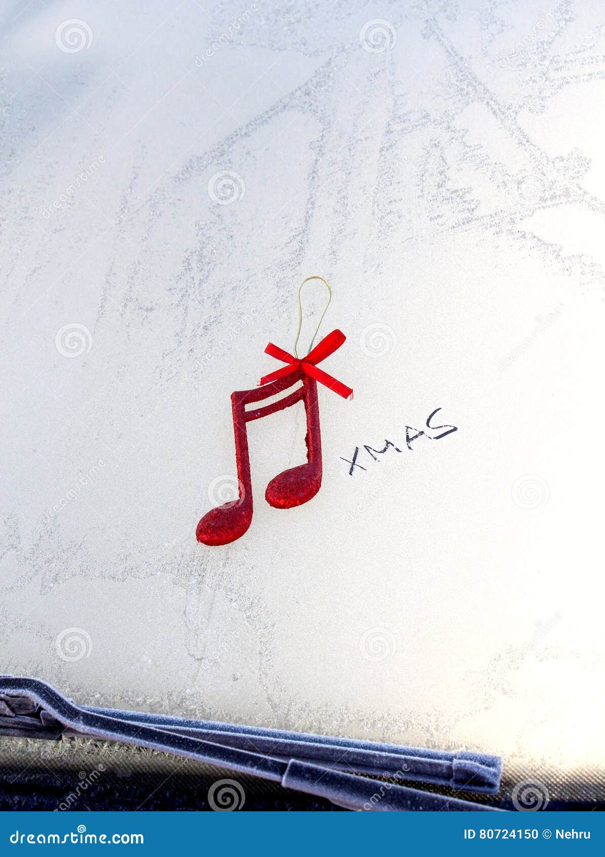 Red Shiny Decorative Christmas Music Notes Stock Photo - Image of color ...