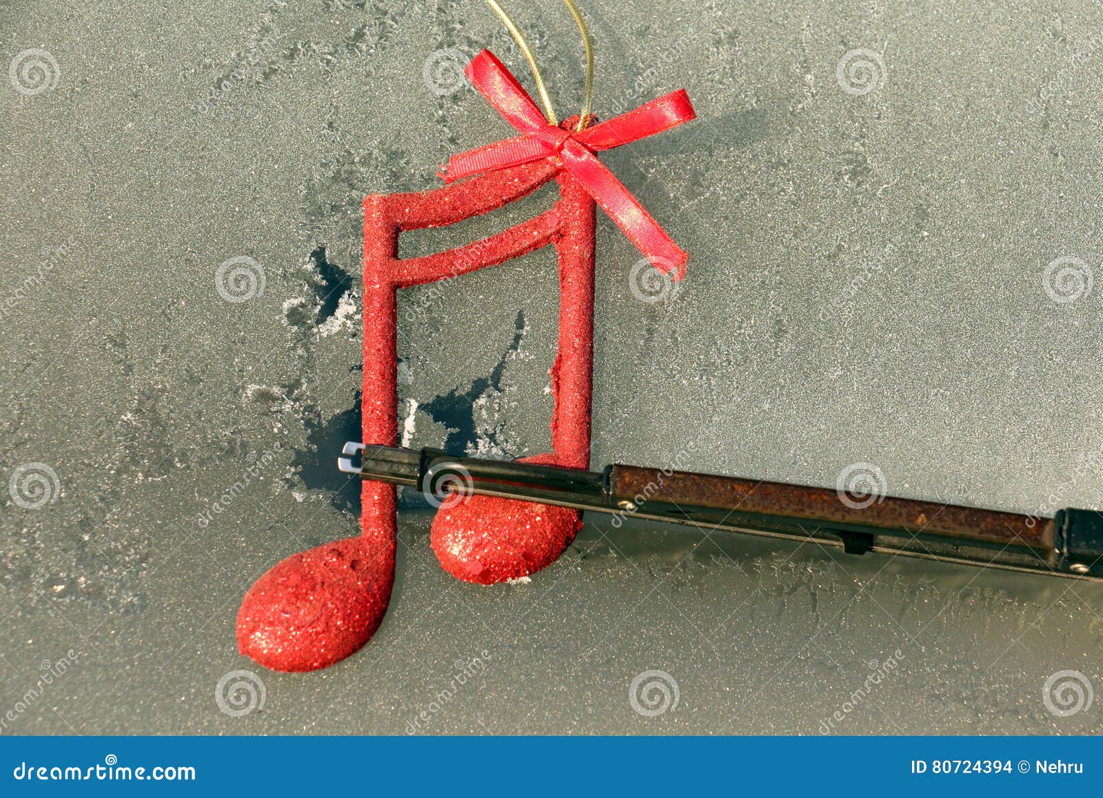 Red Shiny Decorative Christmas Music Notes Stock Photo - Image of blank ...