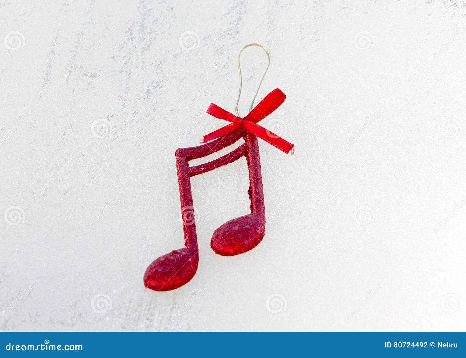 Red Shiny Decorative Christmas Music Notes Stock Photo - Image of ...