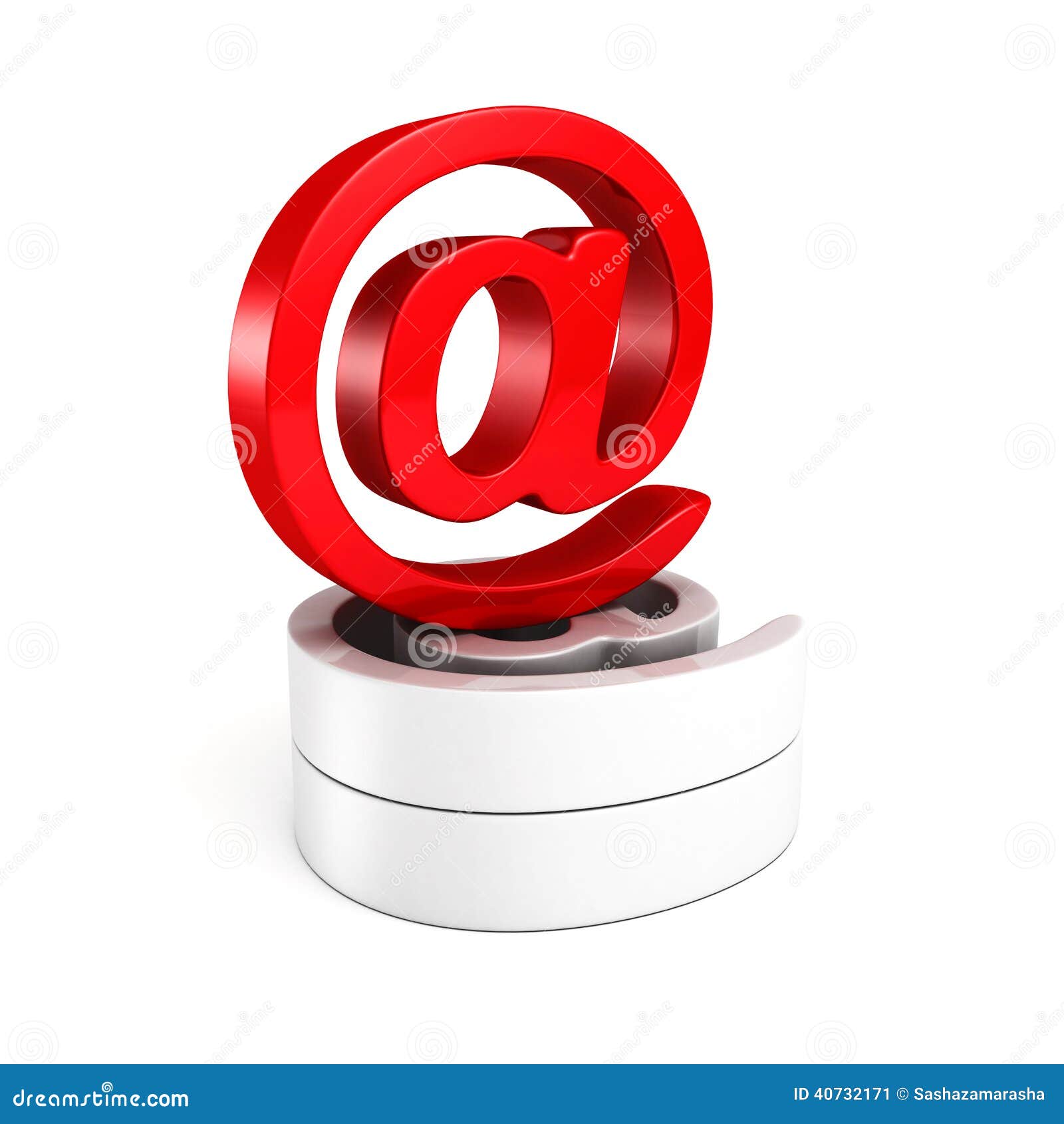 Red Shiny at E-mail Symbol on White Stock Illustration - Illustration ...