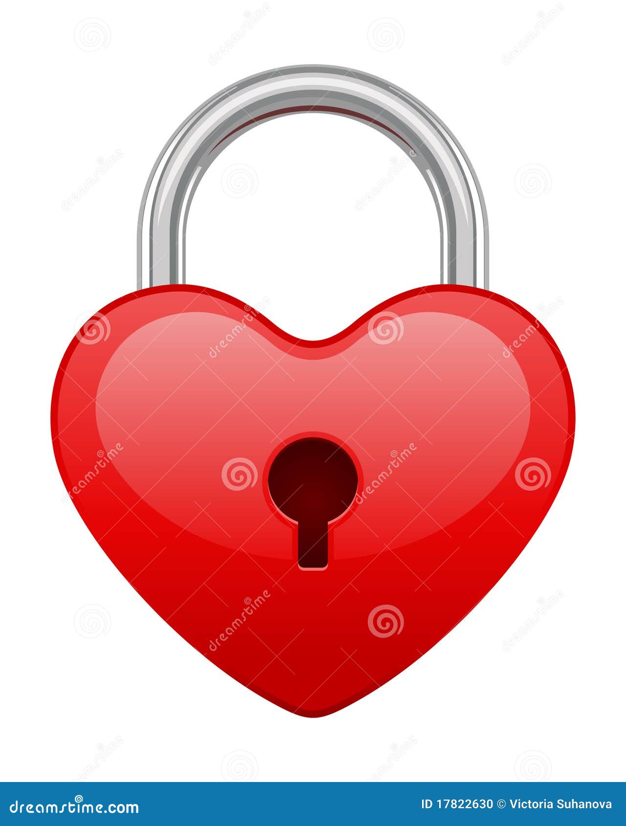 Red shiny heart lock shape stock vector. Illustration of keyhole - 17822630