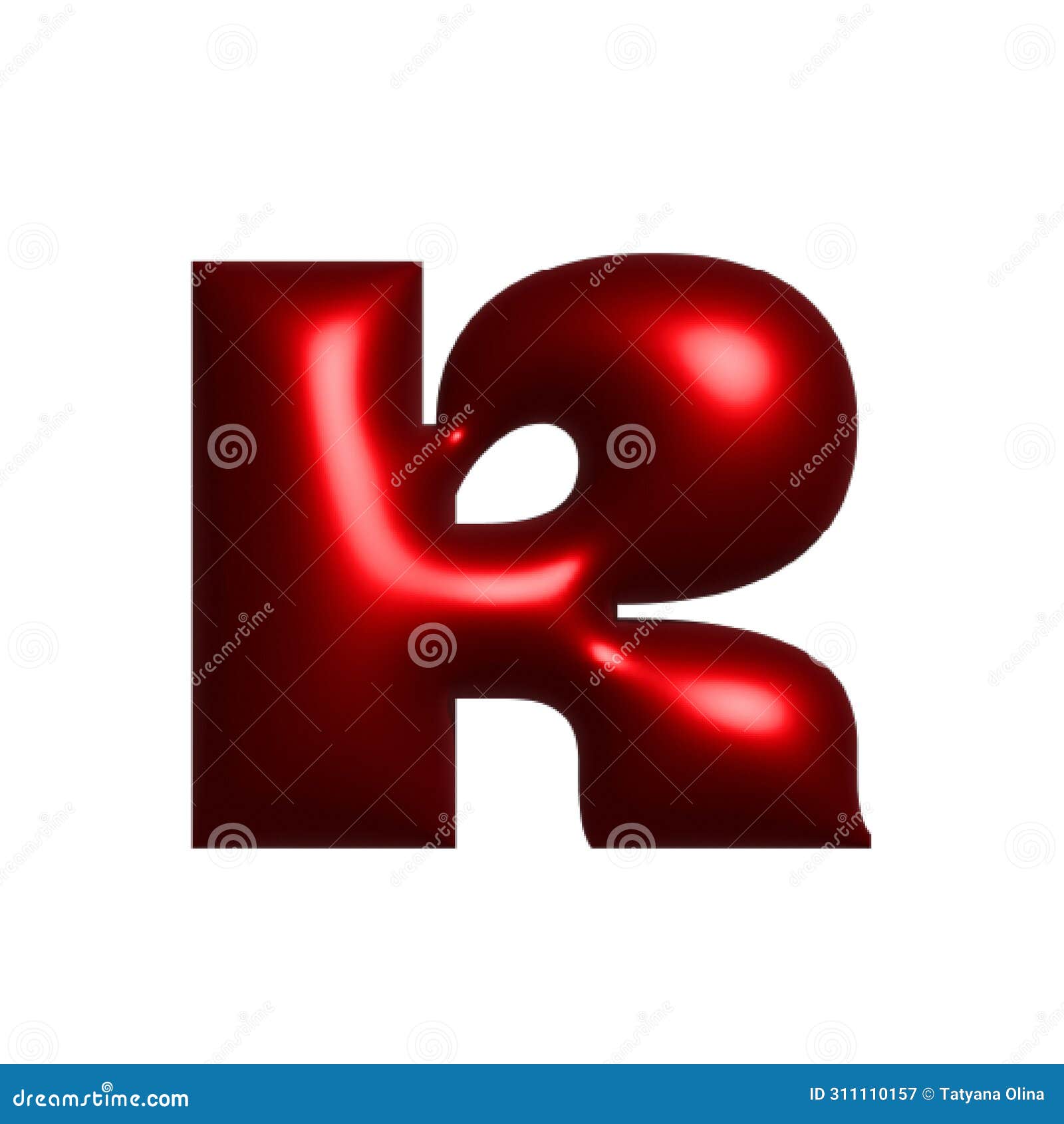 Red Metal Shiny Reflective Letter R 3D Illustration Stock Illustration ...