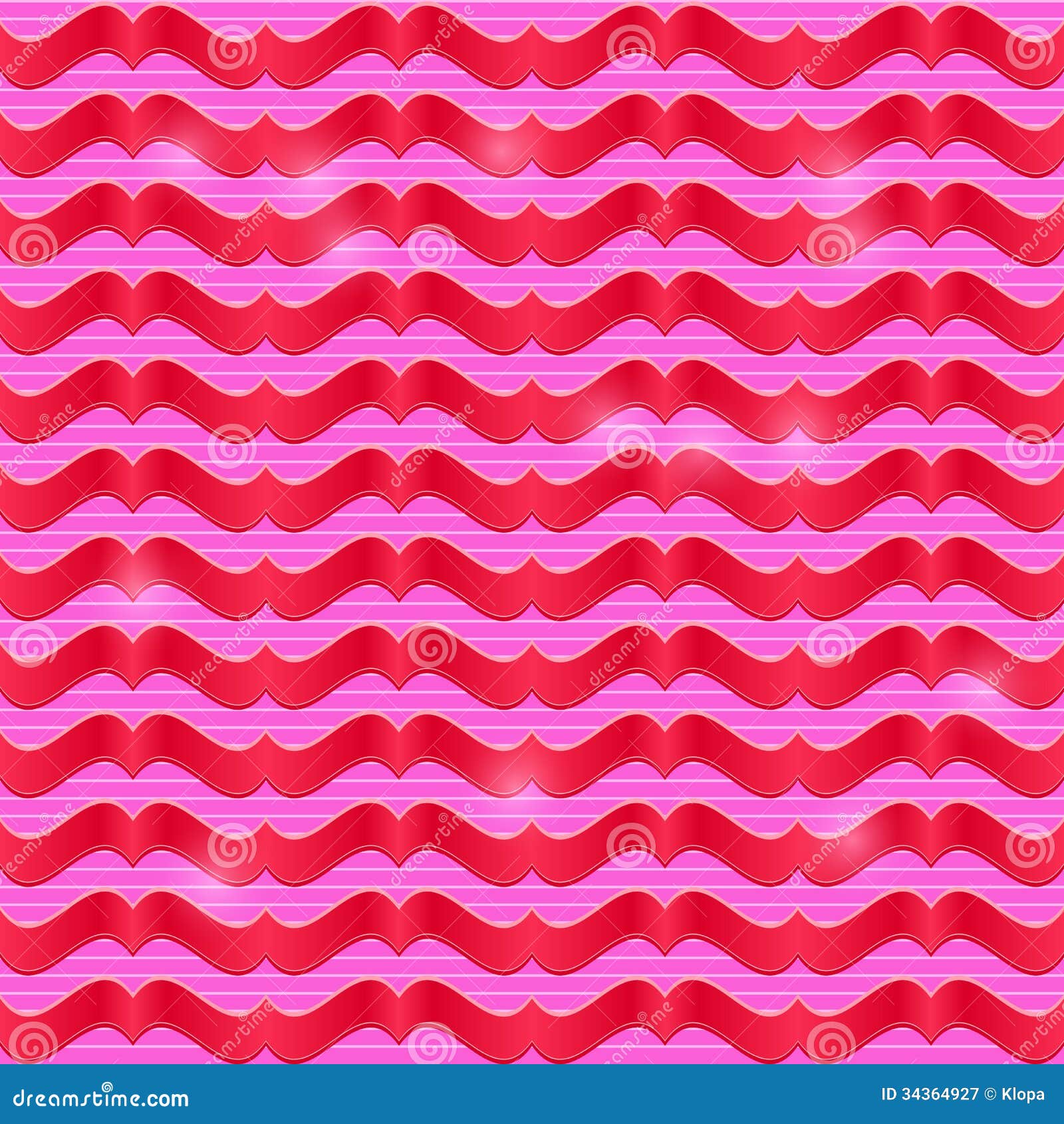 Red Shiny Wavy Band Illustration Stock Illustration - Illustration of ...