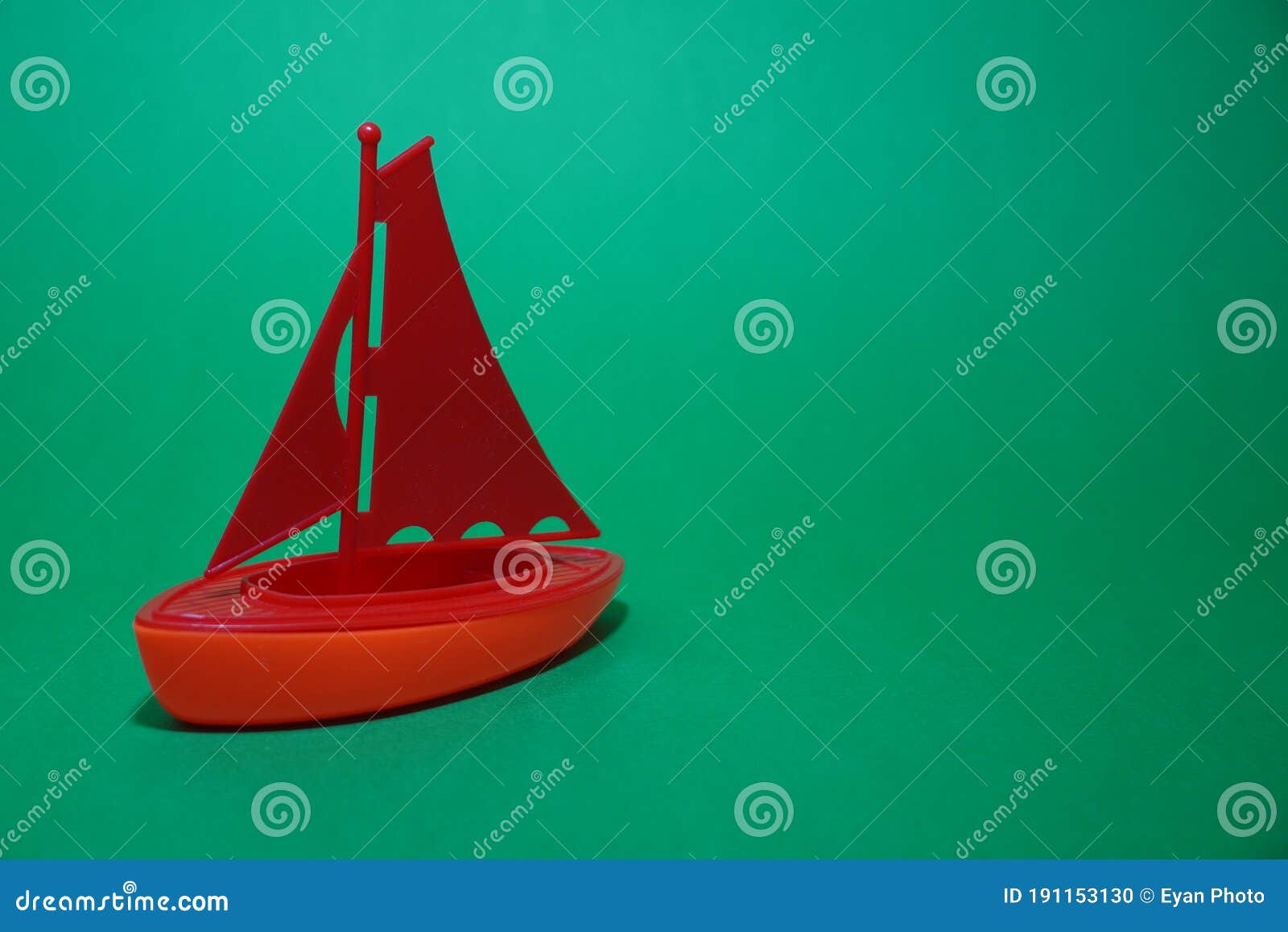 Red Ship on a Green Background Stock Photo - Image of object, icon ...