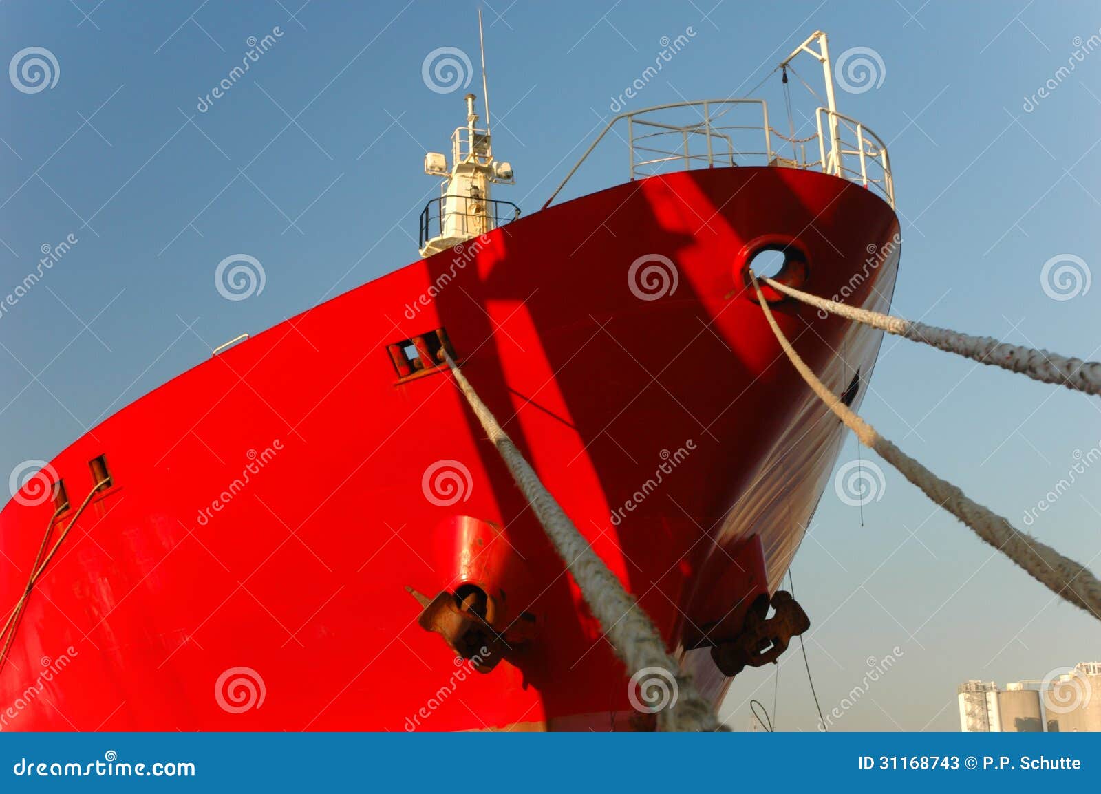 Red ship stock image. Image of transportation, antenna - 31168743