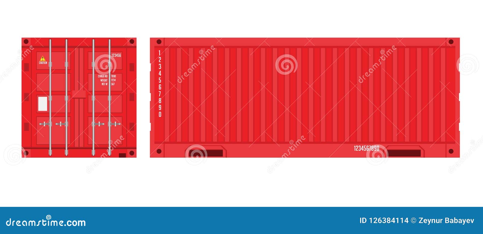 Red Shipping Cargo Container for Logistics and Transportation. Flat ...