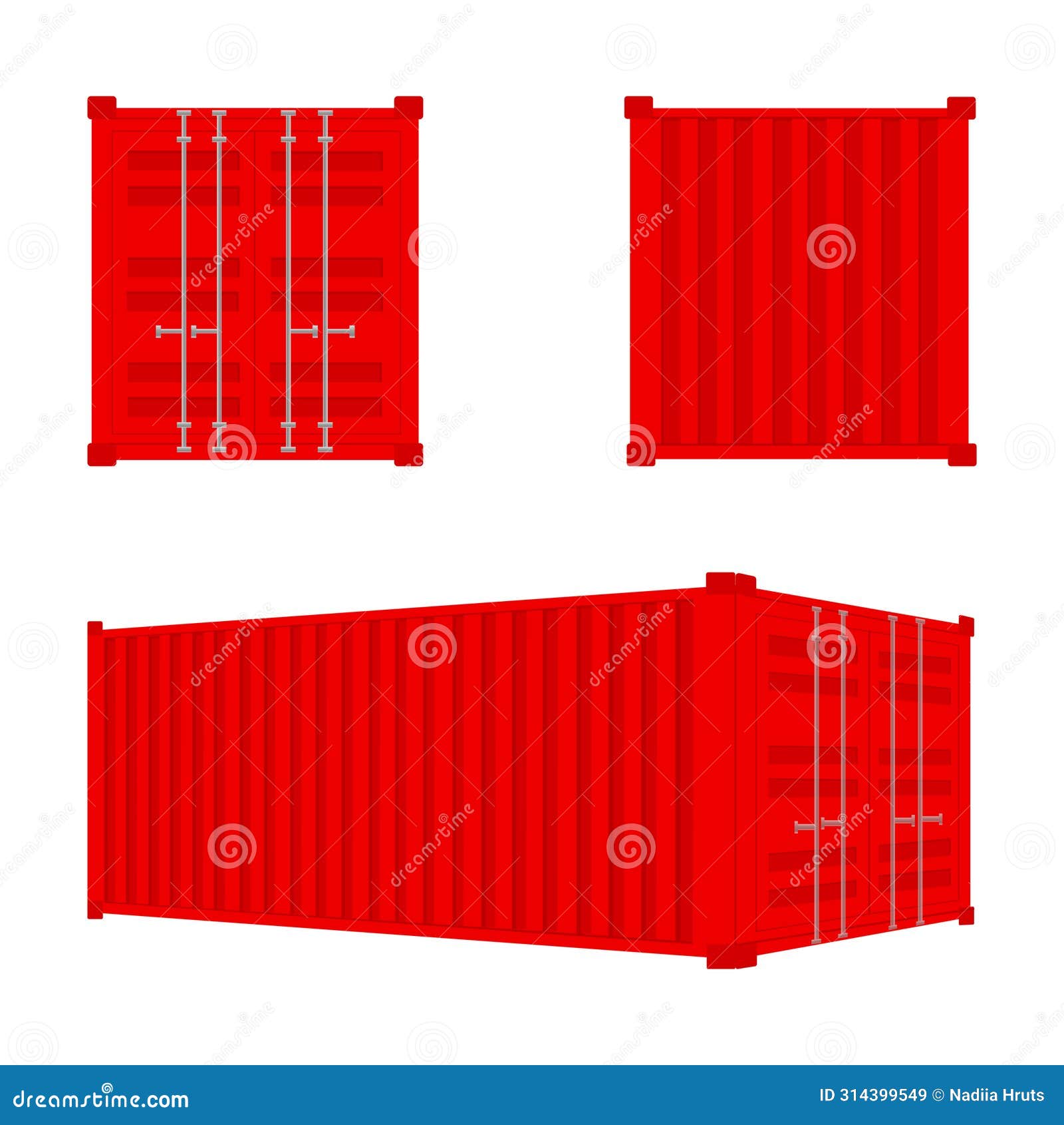 Red Shipping Cargo Container for Logistics and Transportation Isolated ...