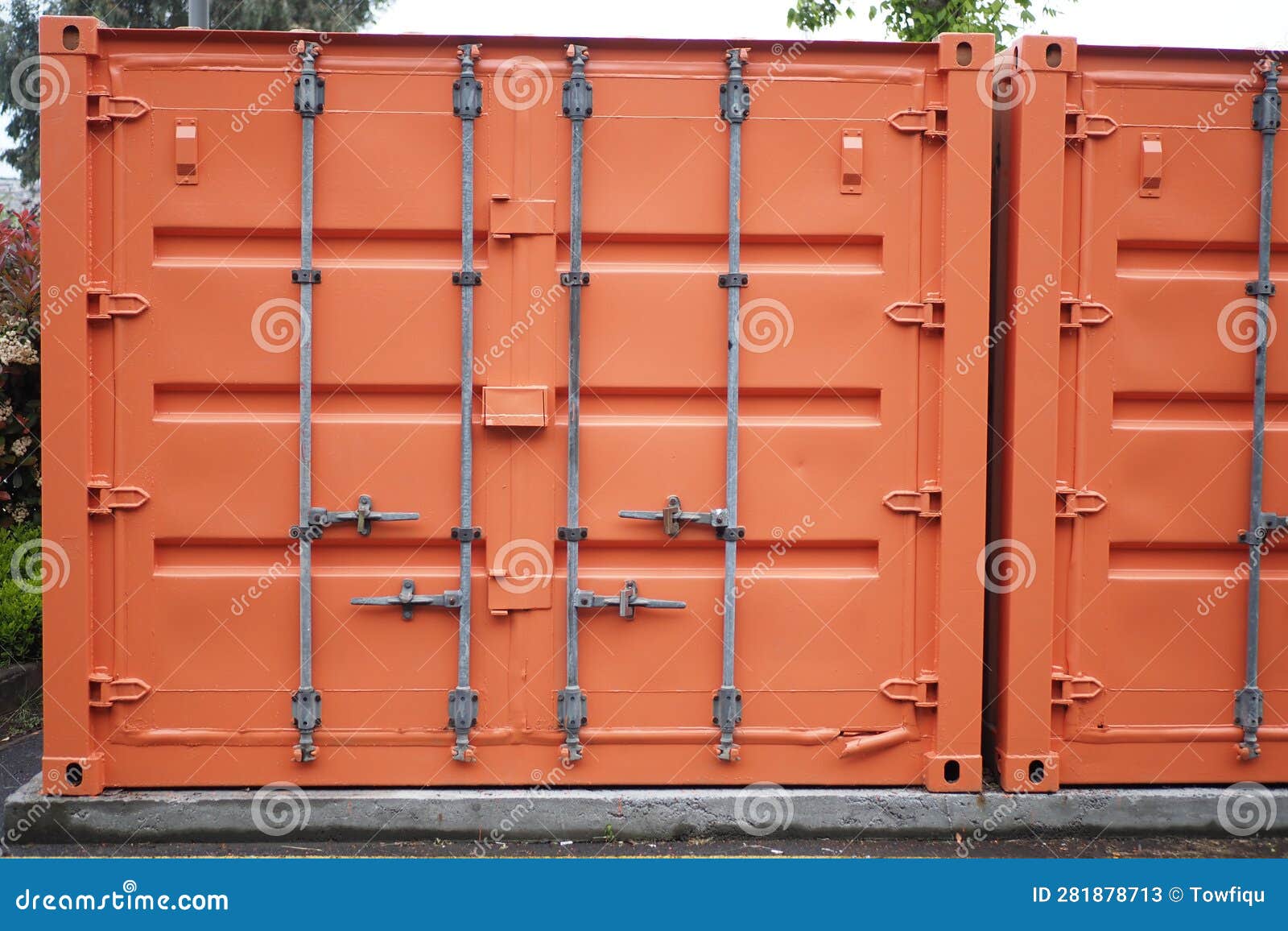 Red Shipping Container Cargo Background, Stock Image - Image of ...