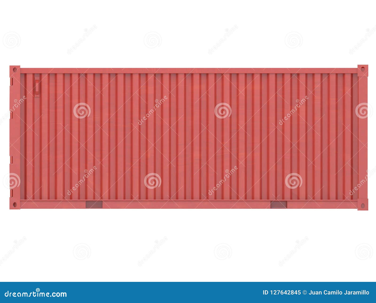 Red Shipping Container Isolated Point of View on a White Background 3d ...