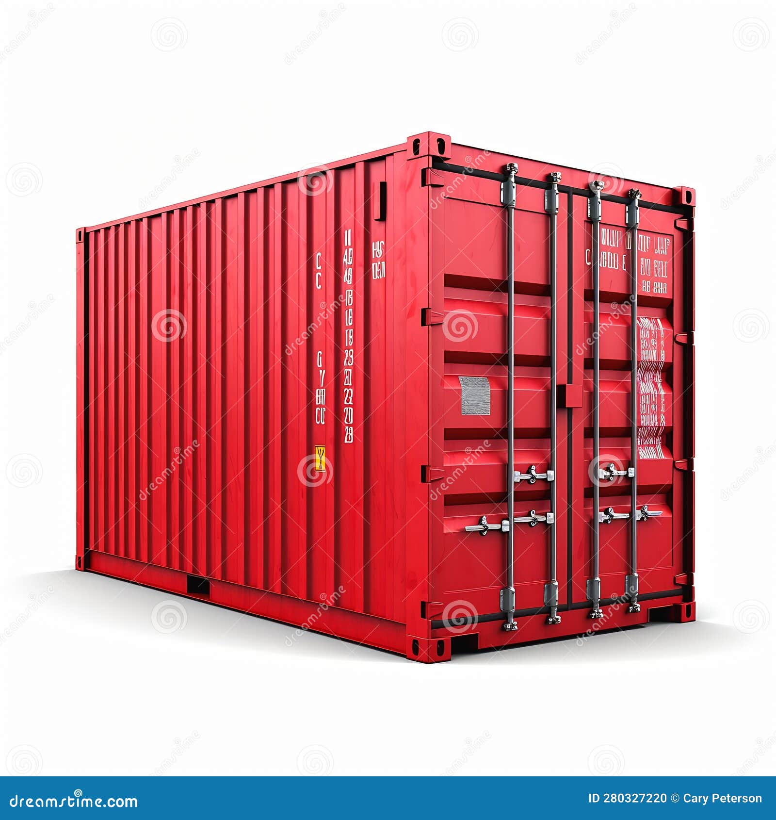A Shipping Container with Red Pipes on the Side, a Highly Profes Stock ...