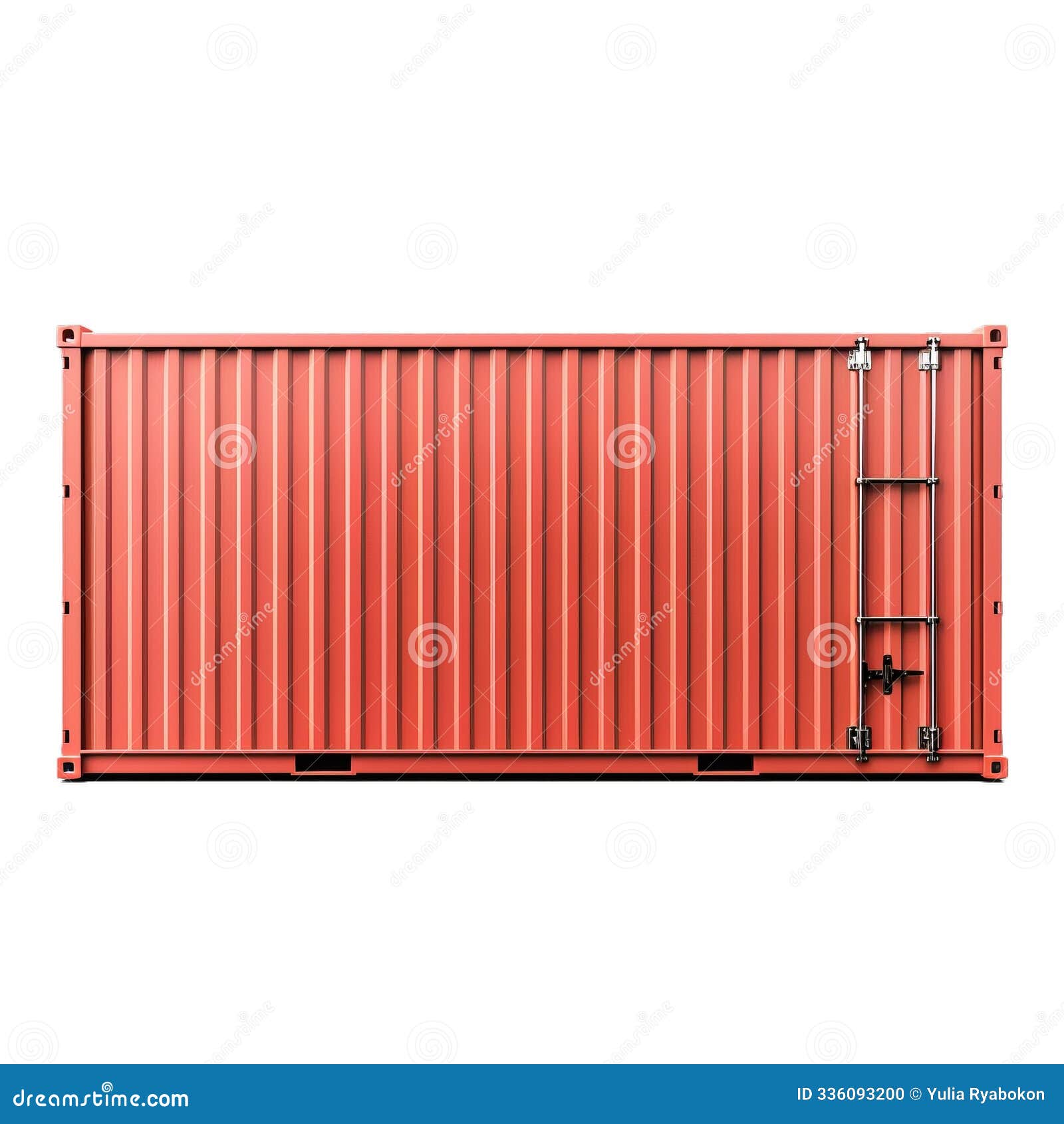 Red Shipping Container Standing Isolated on White Background Stock ...