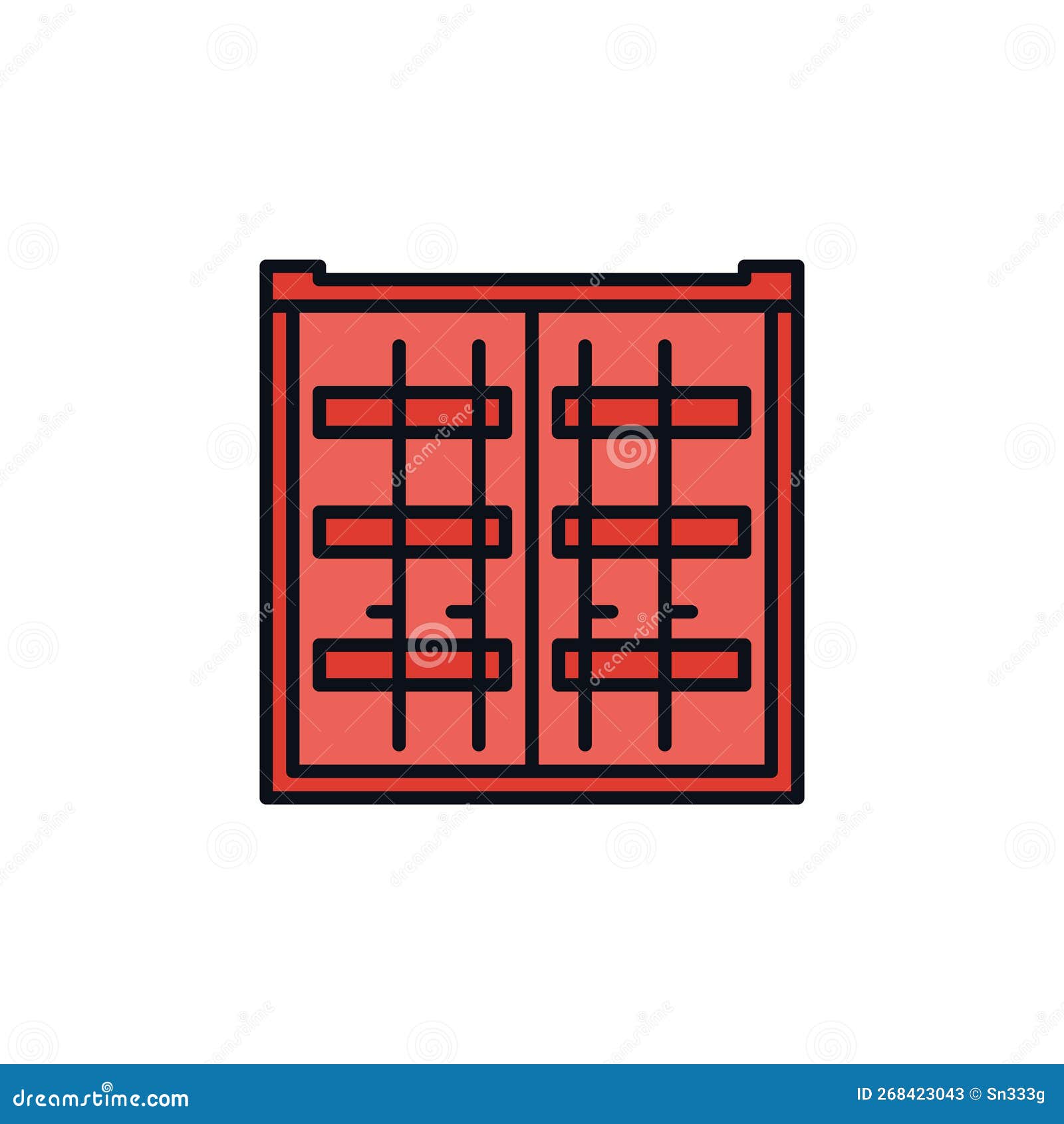 Red Shipping Container Vector Concept Creative Icon - Front View Stock ...