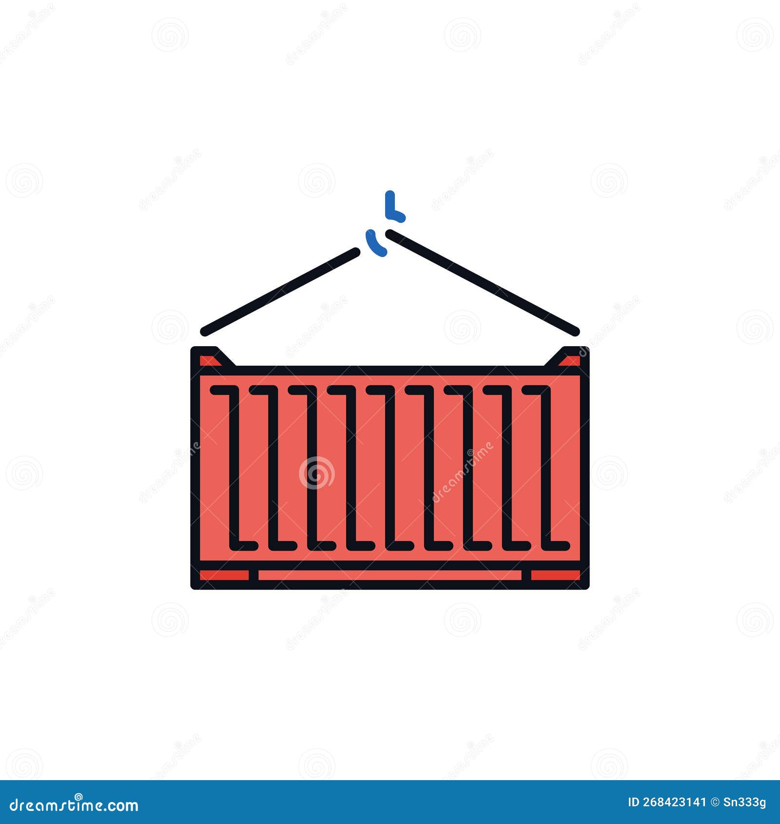Red Shipping Container Vector Intermodal Cargo Concept Creative Icon ...