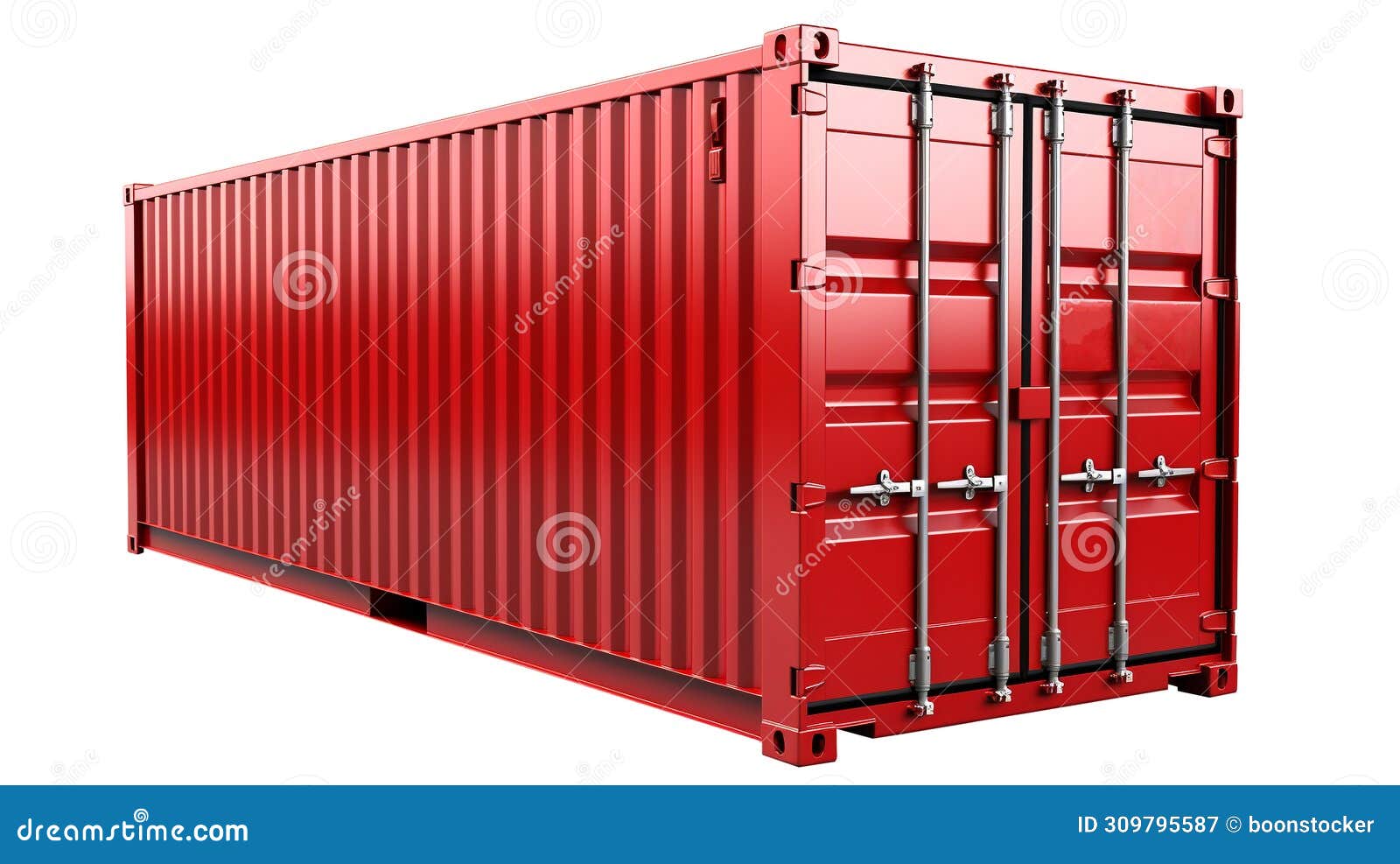 Red Shipping Container on a White Background. AI Generated Stock ...