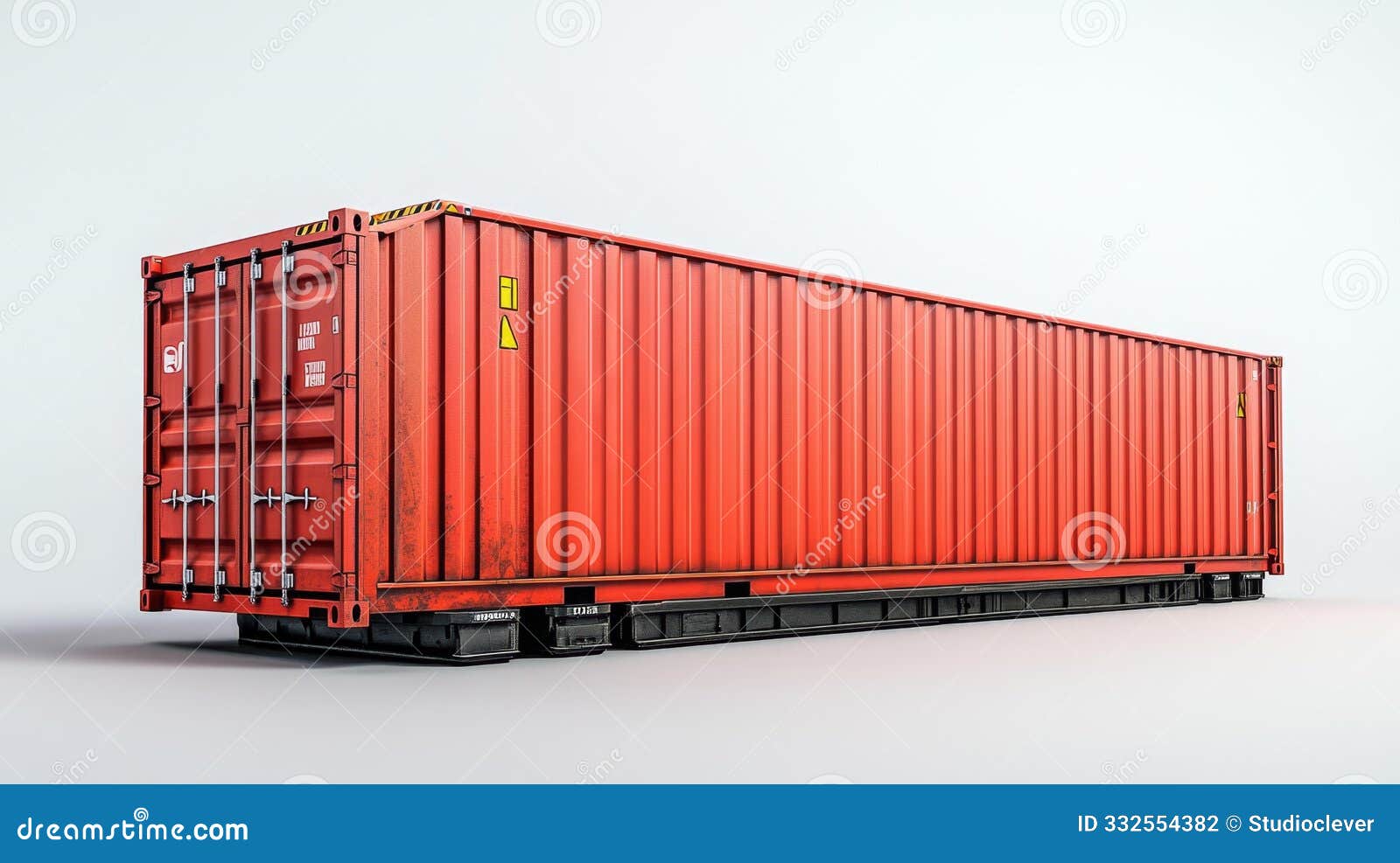 Red Shipping Container on White Background Generative AI Stock ...