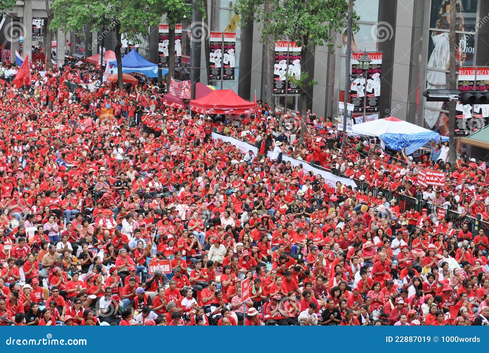 Red-Shirt Protest in Bangkok Editorial Stock Image - Image of election ...