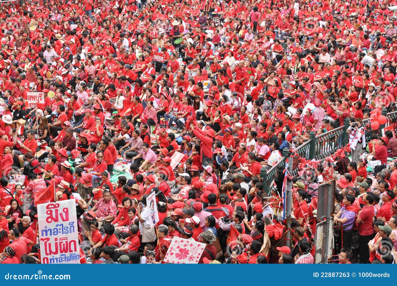 Red-Shirt Protest in Bangkok Editorial Stock Photo - Image of fighters ...