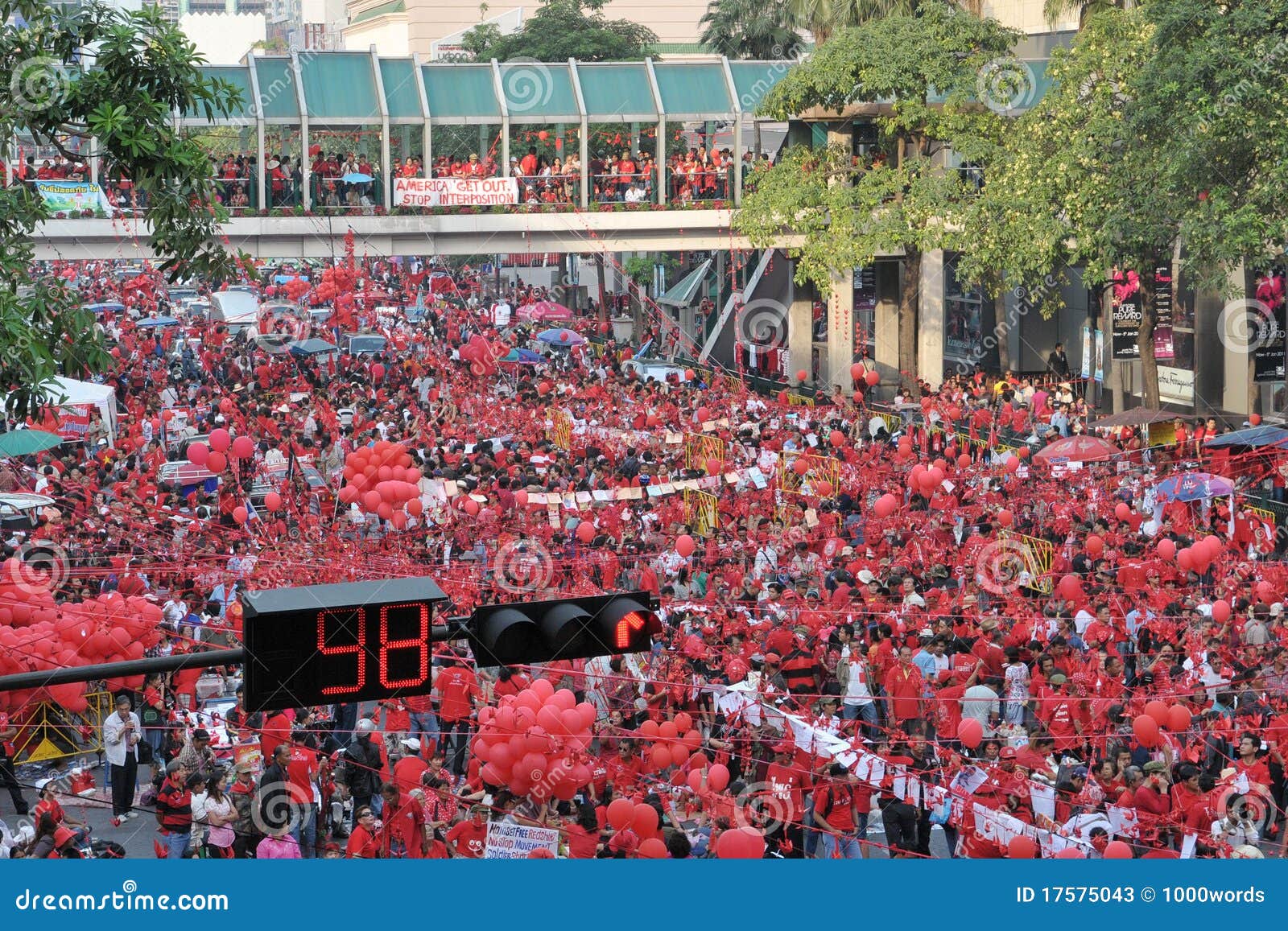 Red Shirts Protest in Central Bangkok Editorial Stock Photo - Image of ...