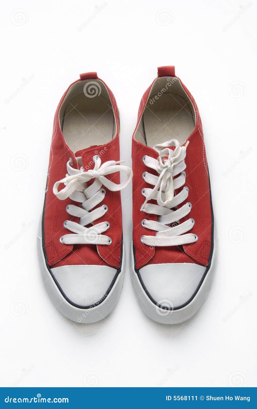 Red shoe stock image. Image of striped, white, shoe, stripes - 5568111