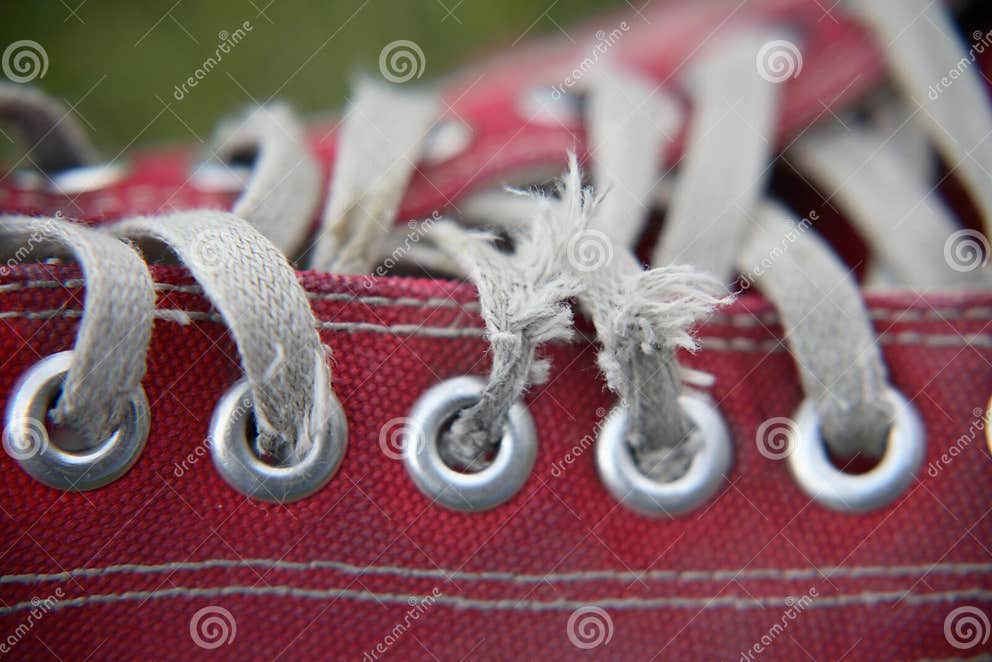 Red shoe close-up stock image. Image of canvas, macro, objects - 736939