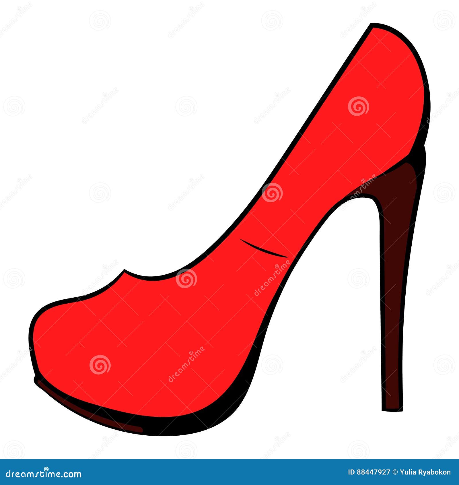 Red shoe icon cartoon stock vector. Illustration of beautiful - 88447927