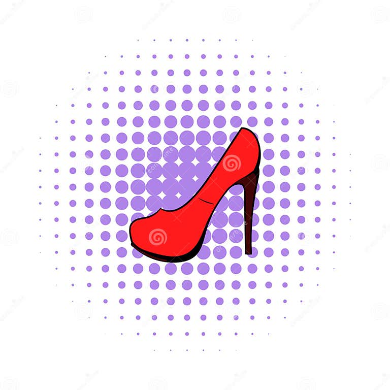 Red Shoe Icon, Comics Style Stock Vector - Illustration of expensive ...