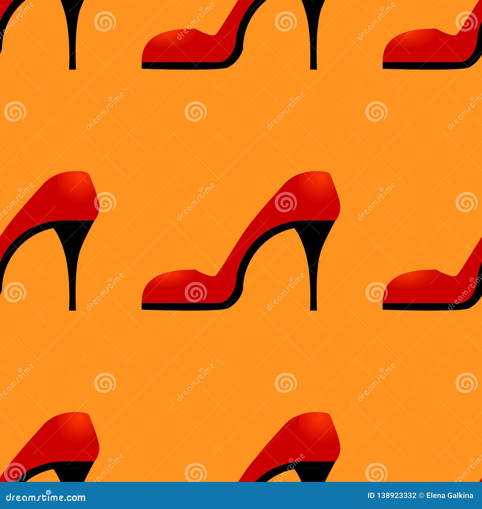 Red shoe seamless pattern stock vector. Illustration of classic - 138923332