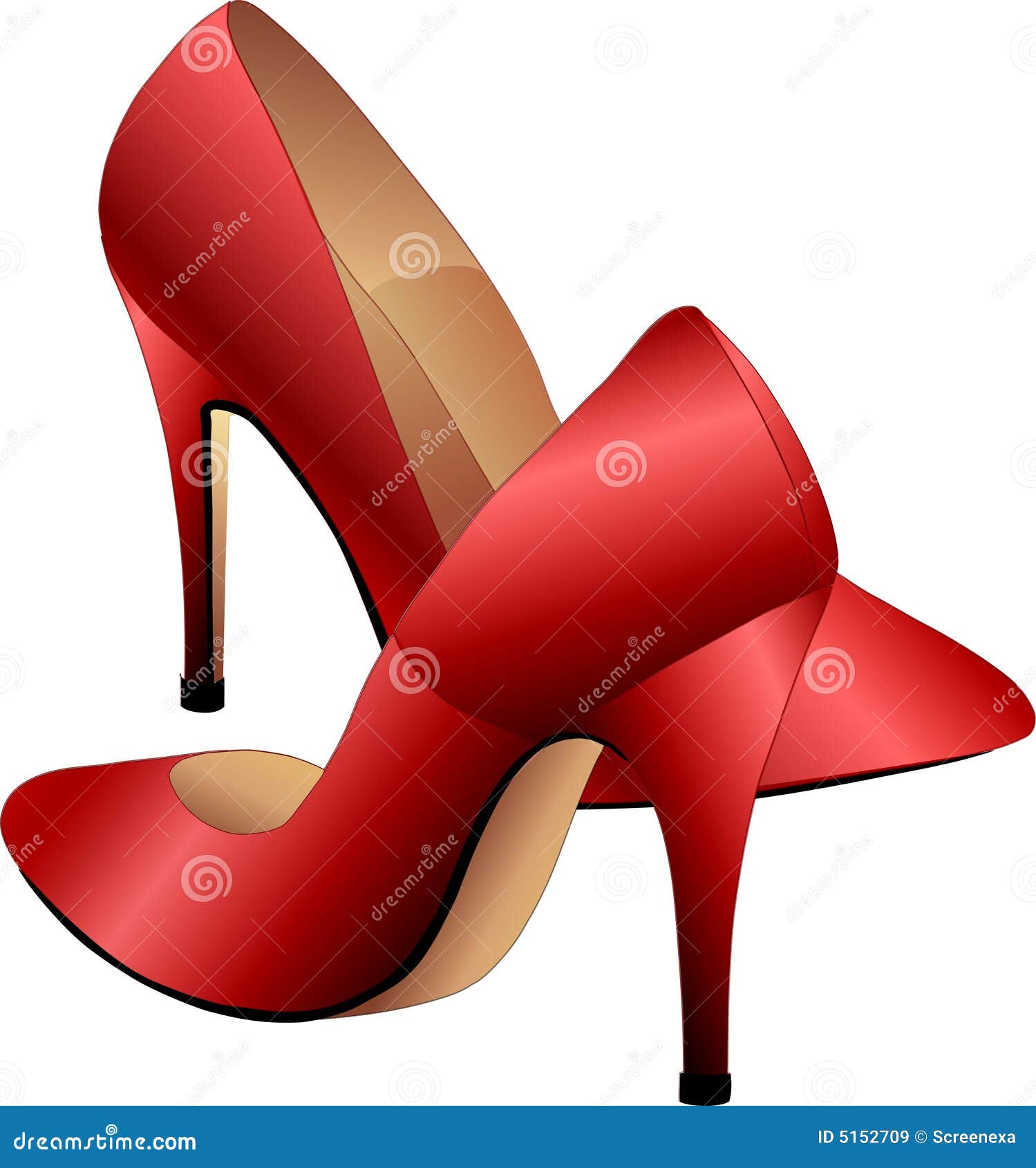 Red Shoes stock vector. Illustration of heeled, street - 5152709