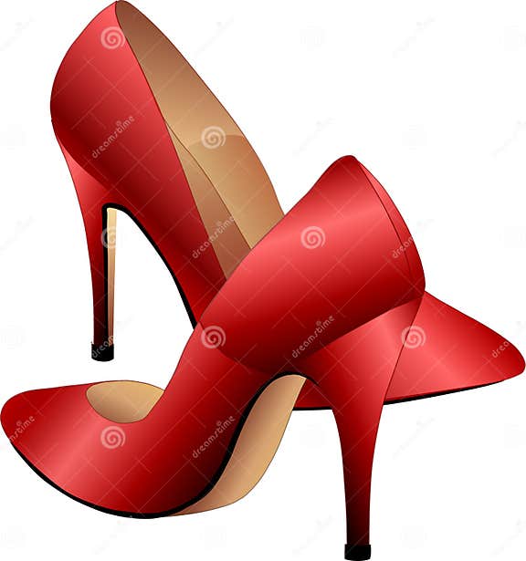 Red Shoes stock vector. Illustration of heeled, street - 5152709