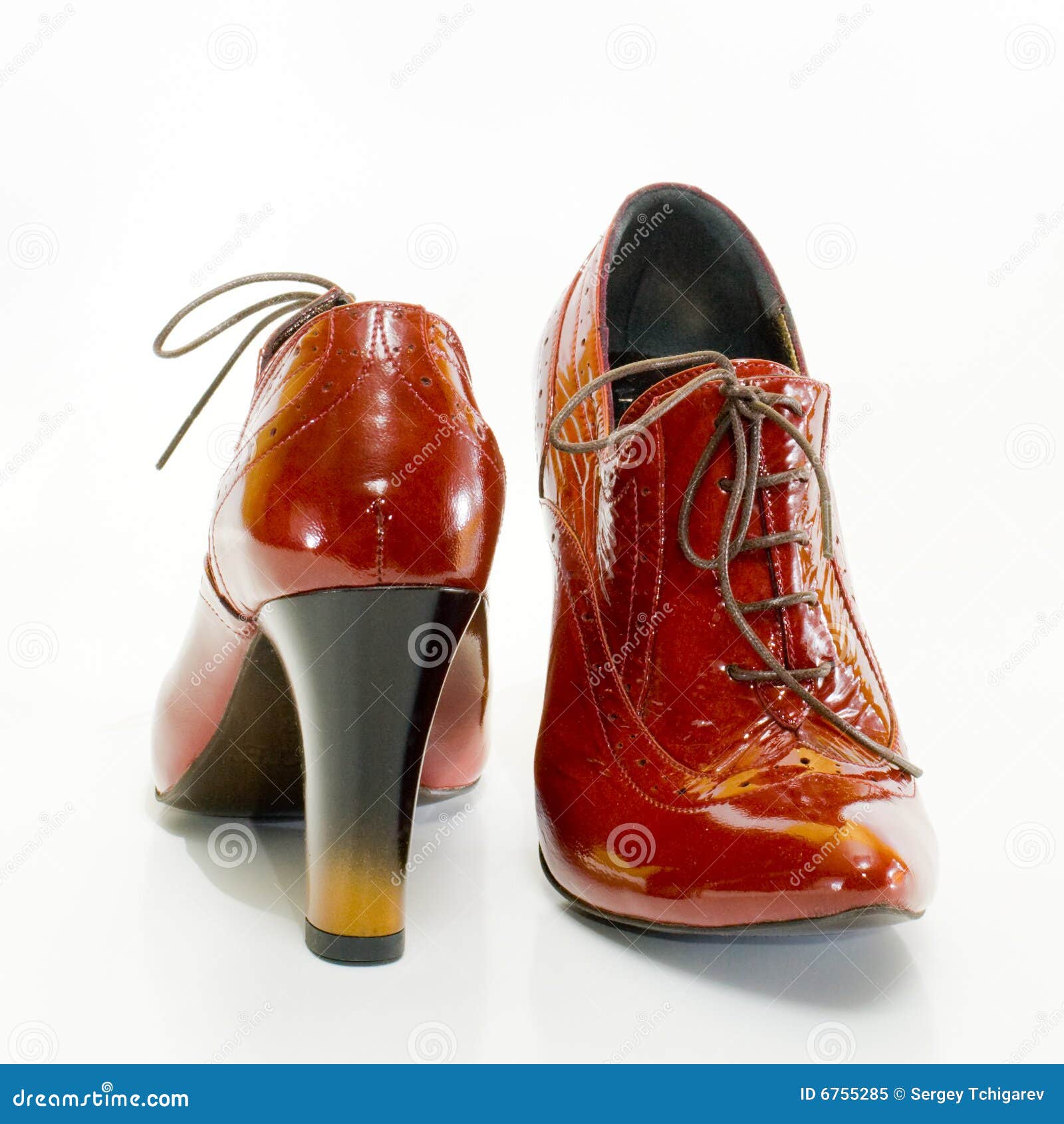 Red shoes stock image. Image of laces, leather, patented - 6755285