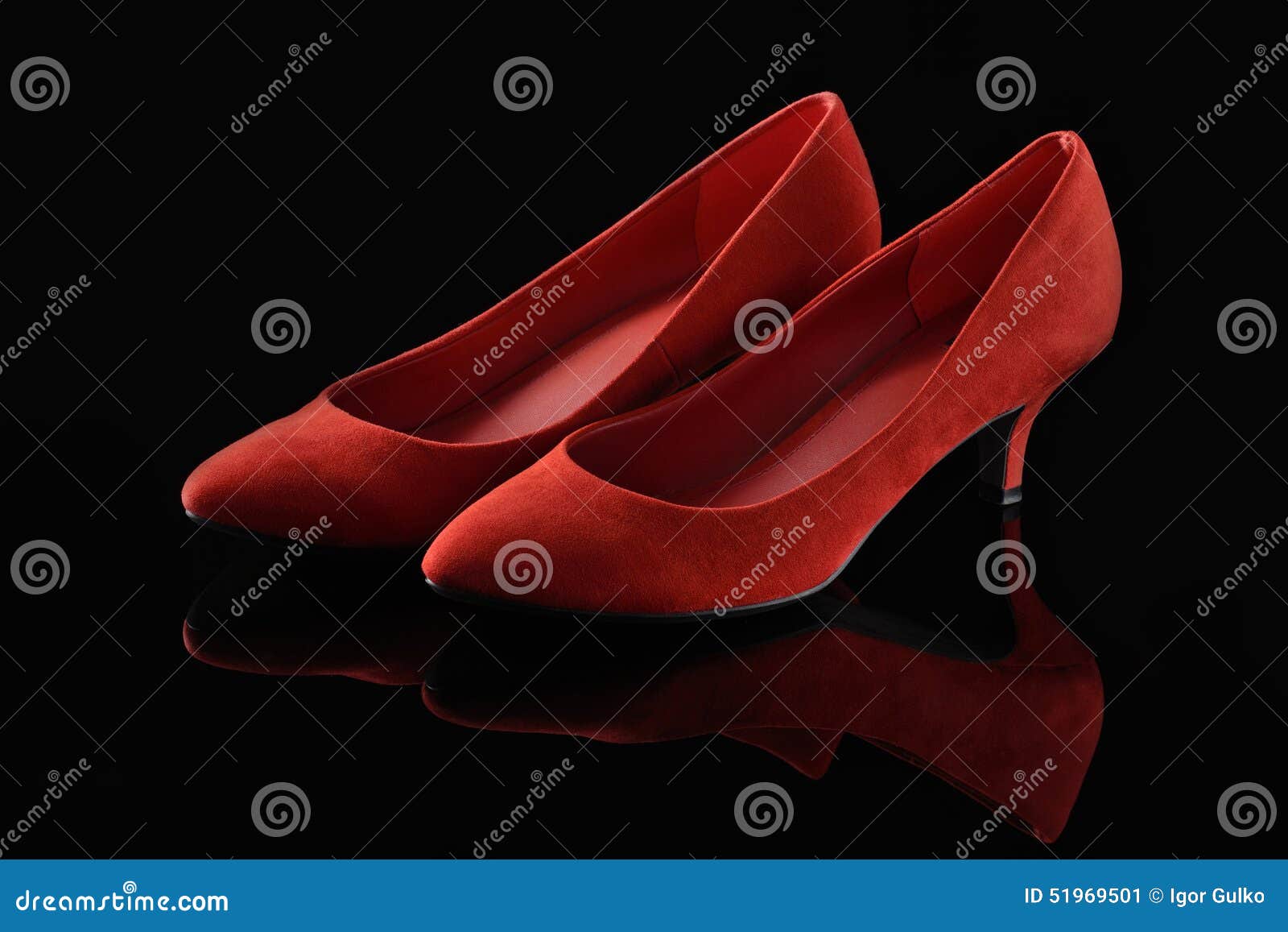 Red Shoes on a Black Background Stock Image - Image of women, elegance ...