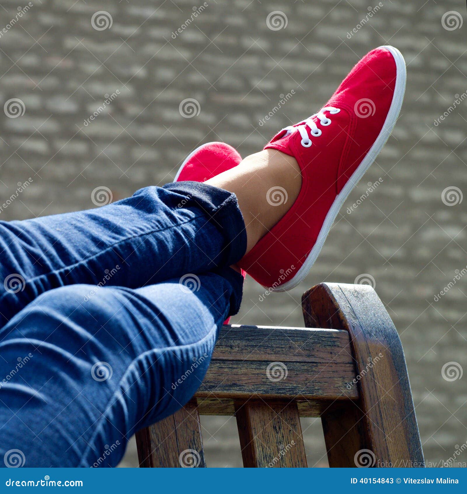 Red Shoes And Blue Denim Picture. Image: 40154843