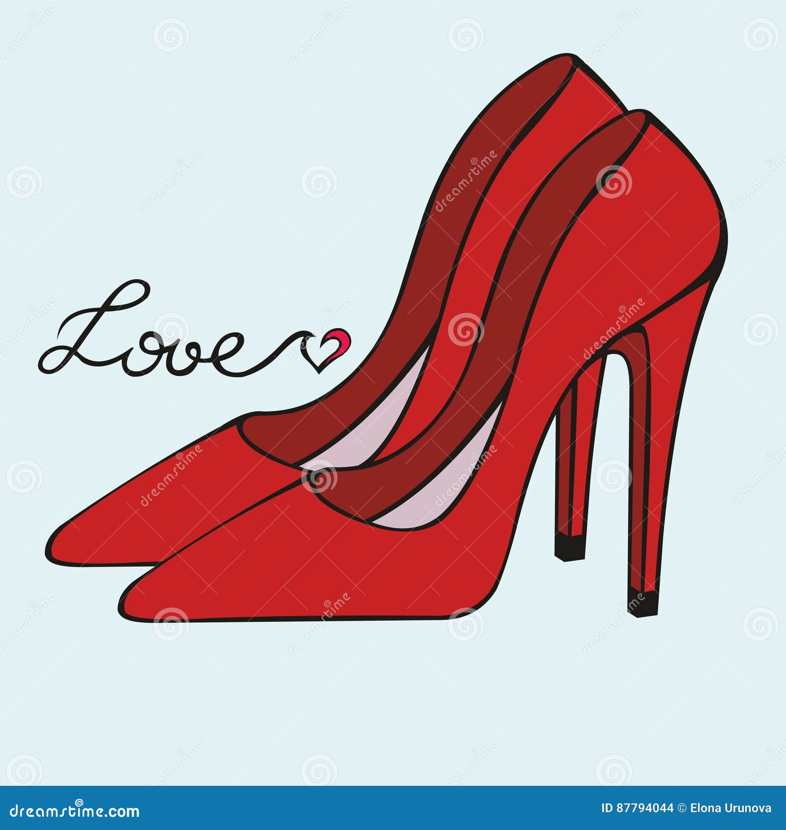 Red Shoes. Decorative Vector Illustration Stock Vector - Illustration ...