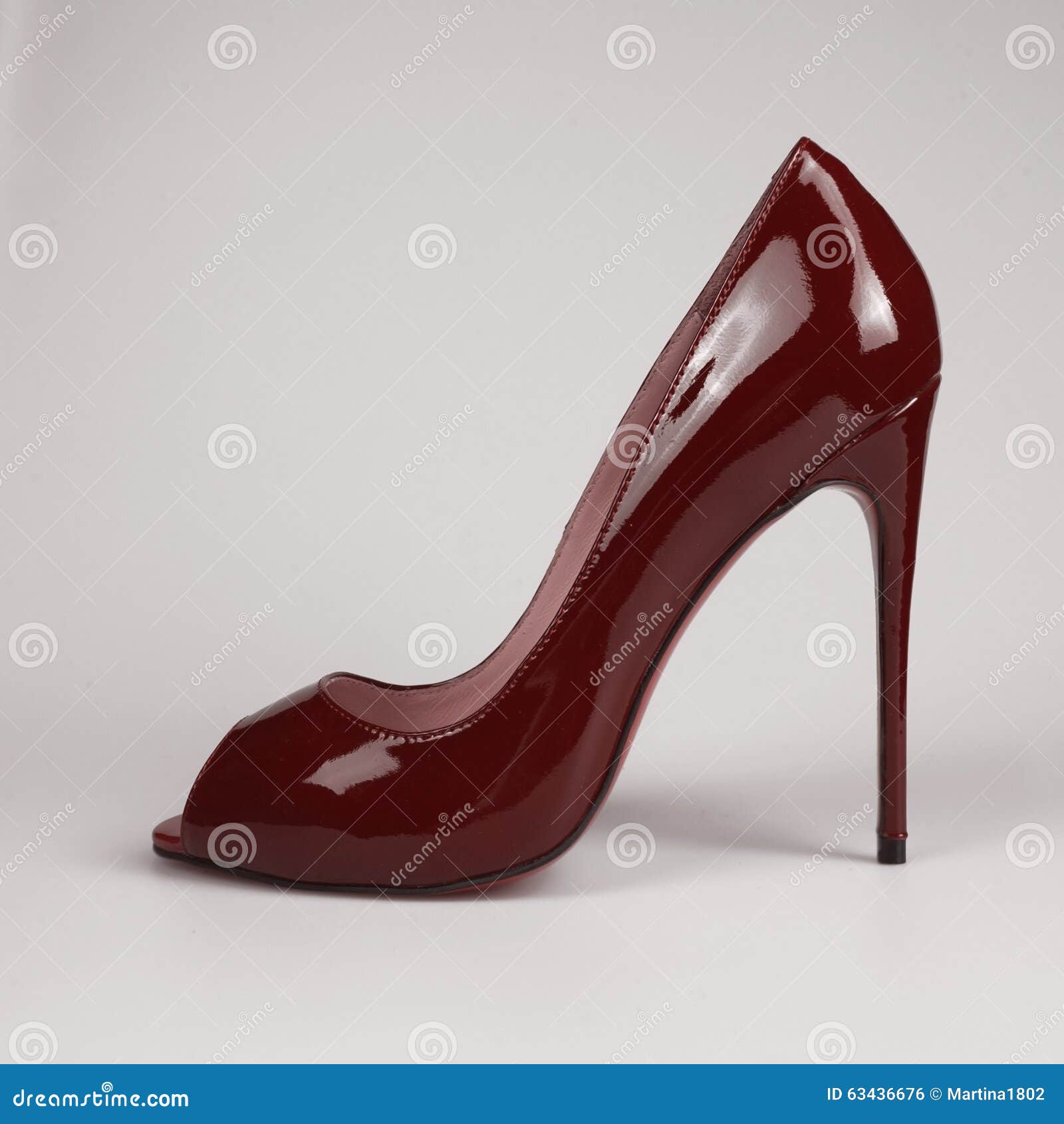 Red shoes with high heels stock photo. Image of isolated - 63436676
