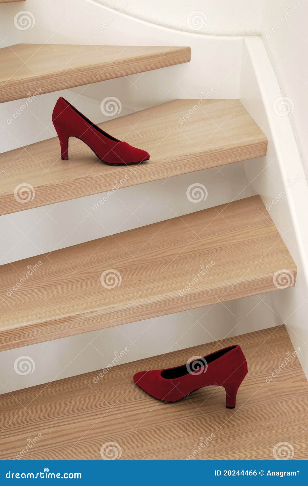 Red shoes on steps stock photo. Image of garment, distinctive - 20244466