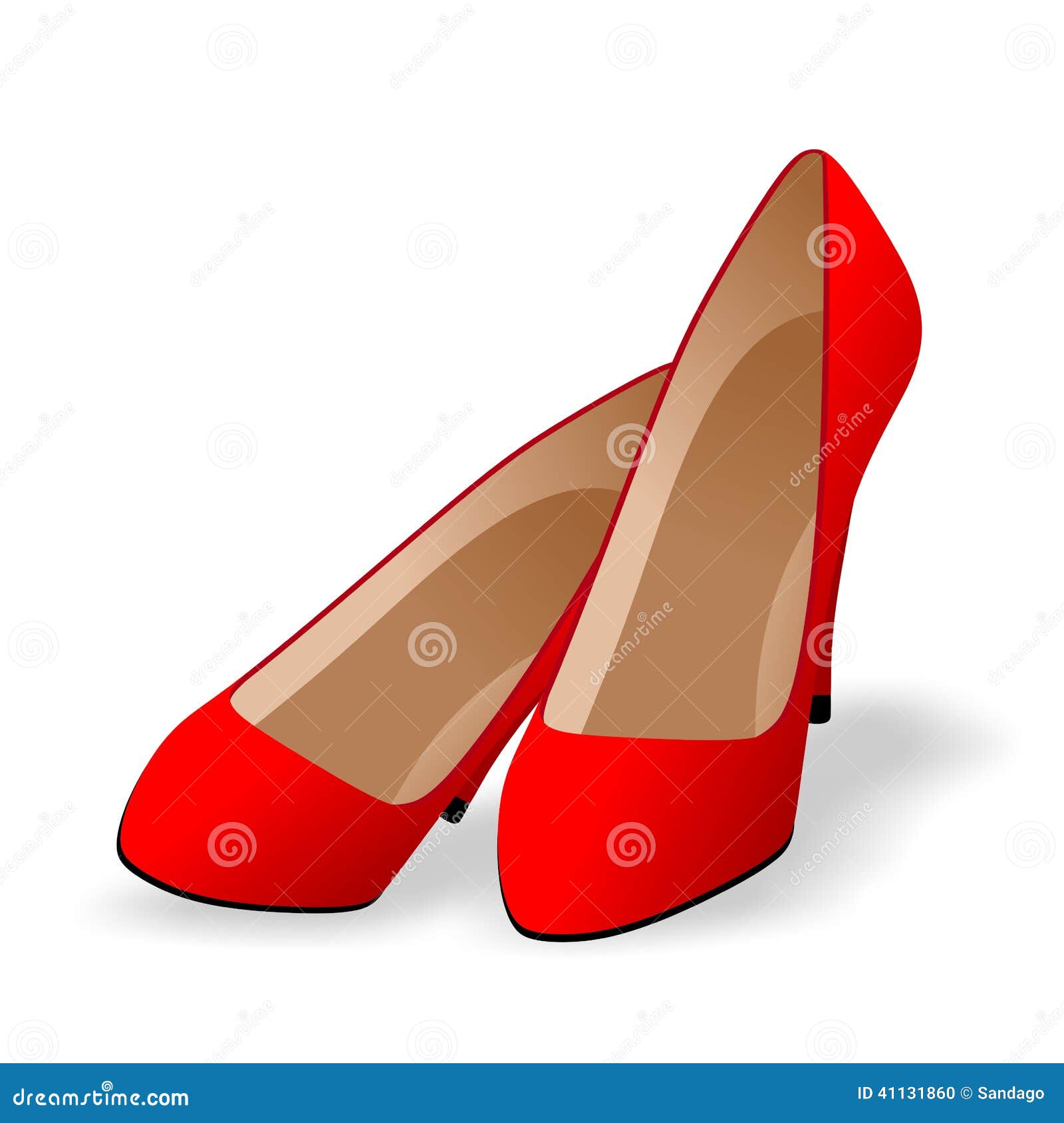 Red shoes stock vector. Illustration of girls, copy, calves - 41131860