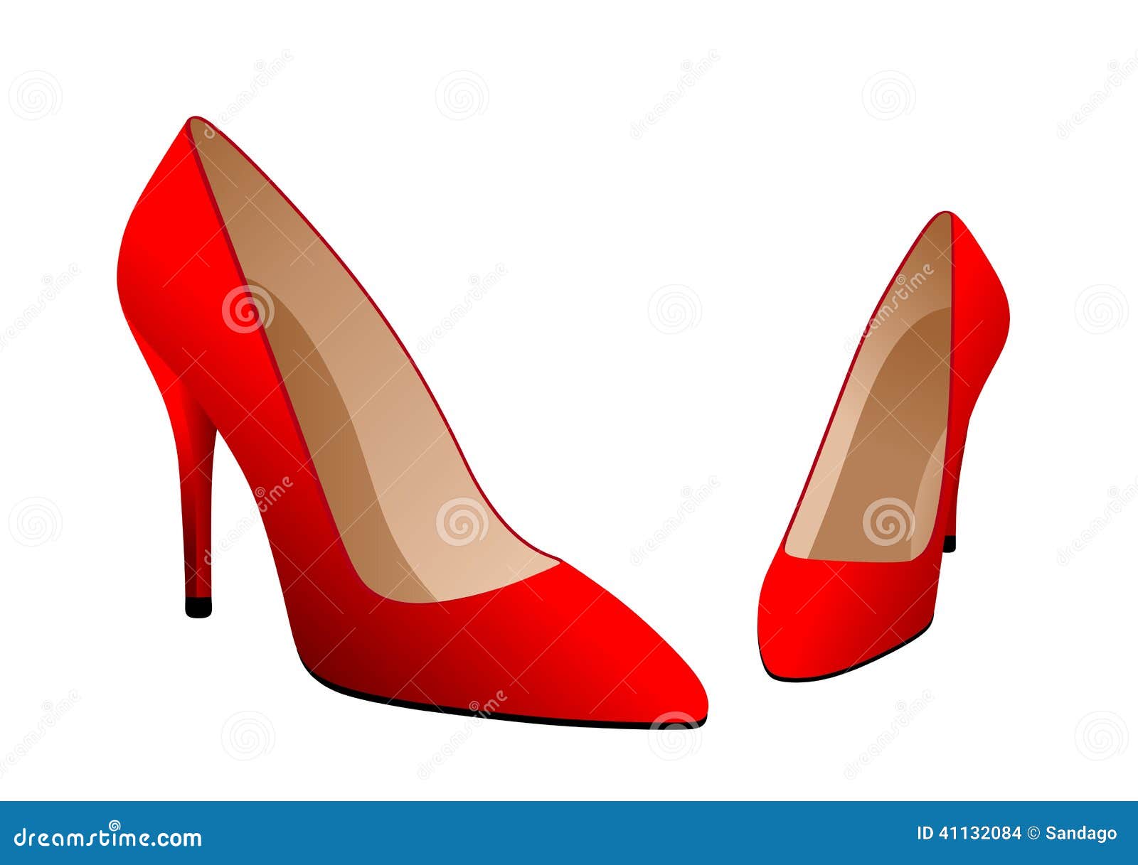 Red shoes stock vector. Illustration of details, boots - 41132084