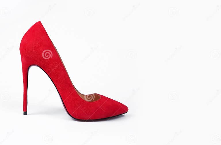 Red Shoes on White Background Stock Image - Image of high, white: 149826571