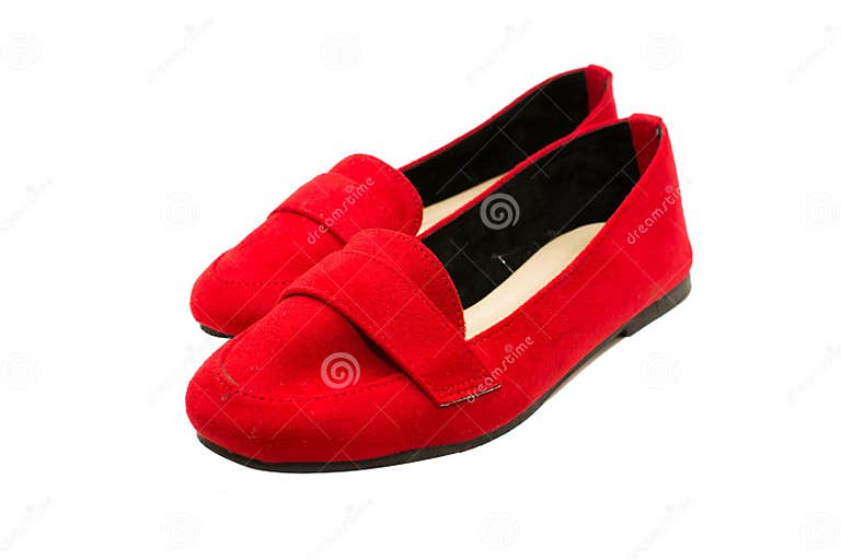 Red Shoes on White Background. Stock Image - Image of wear, footwear ...