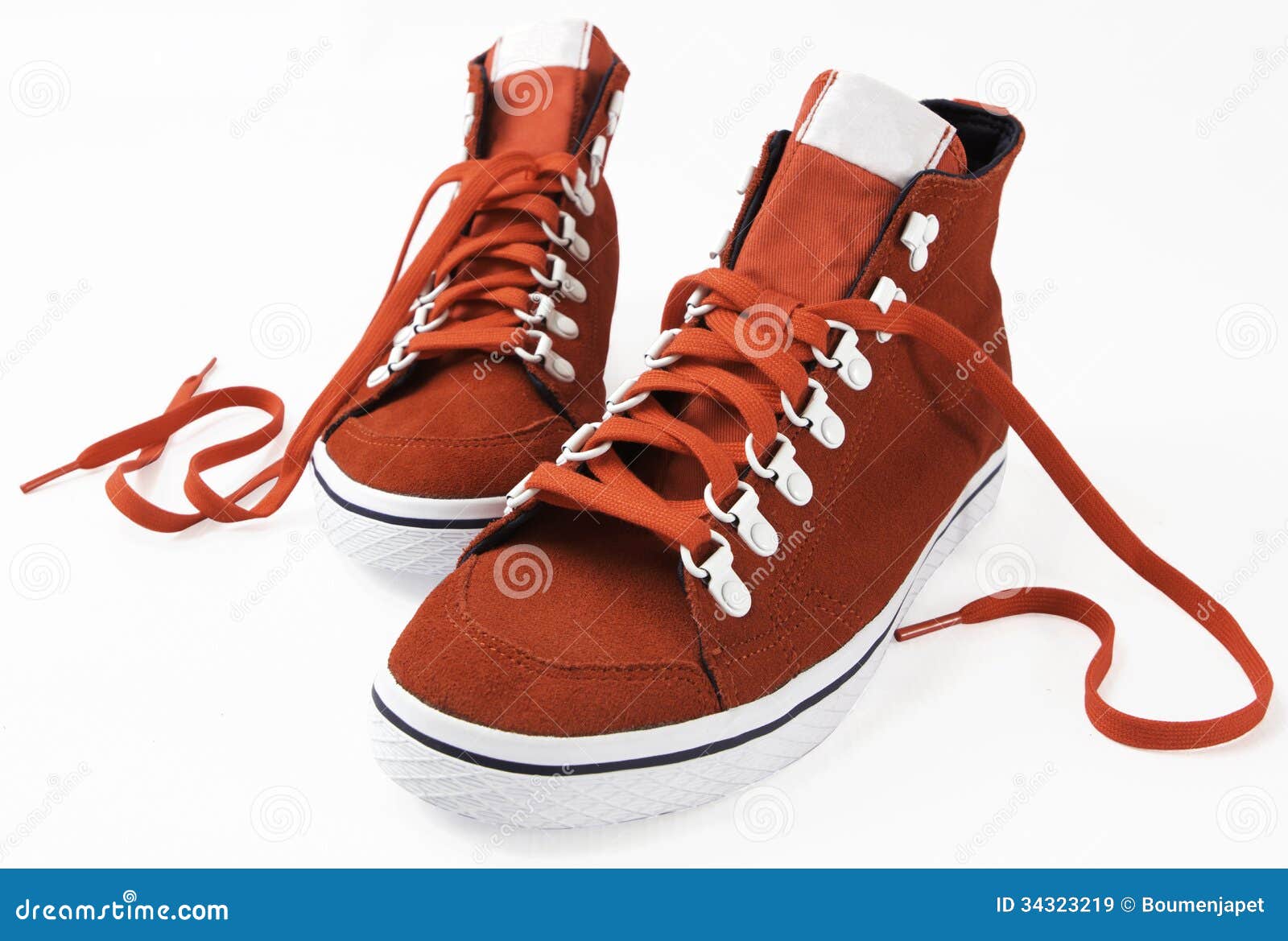 Red Shoes on White Background Stock Image - Image of high, extreme ...