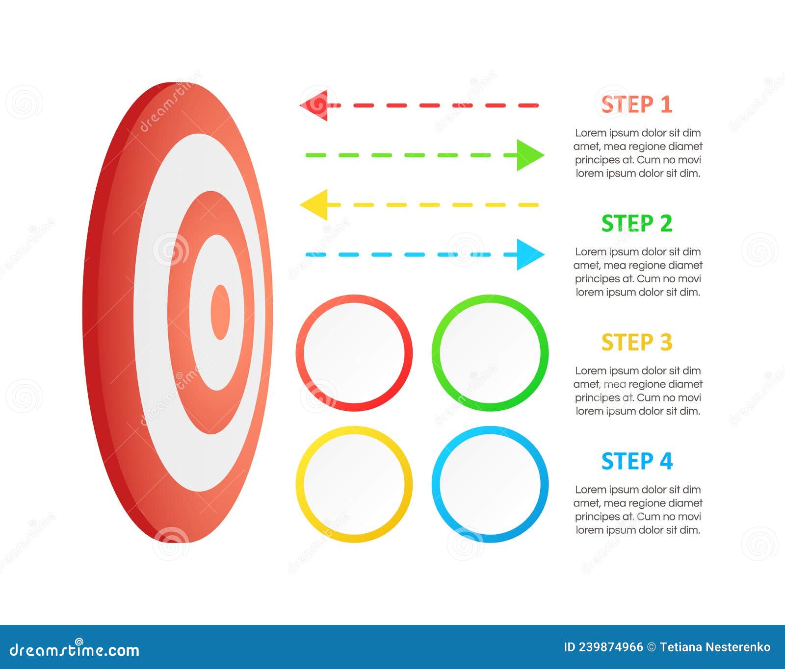 Red Shooting Target with Arrows Infographic Chart Design Element Set ...