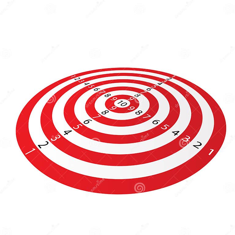 Red Shooting Target with Points, Vector Illustration Stock Vector ...